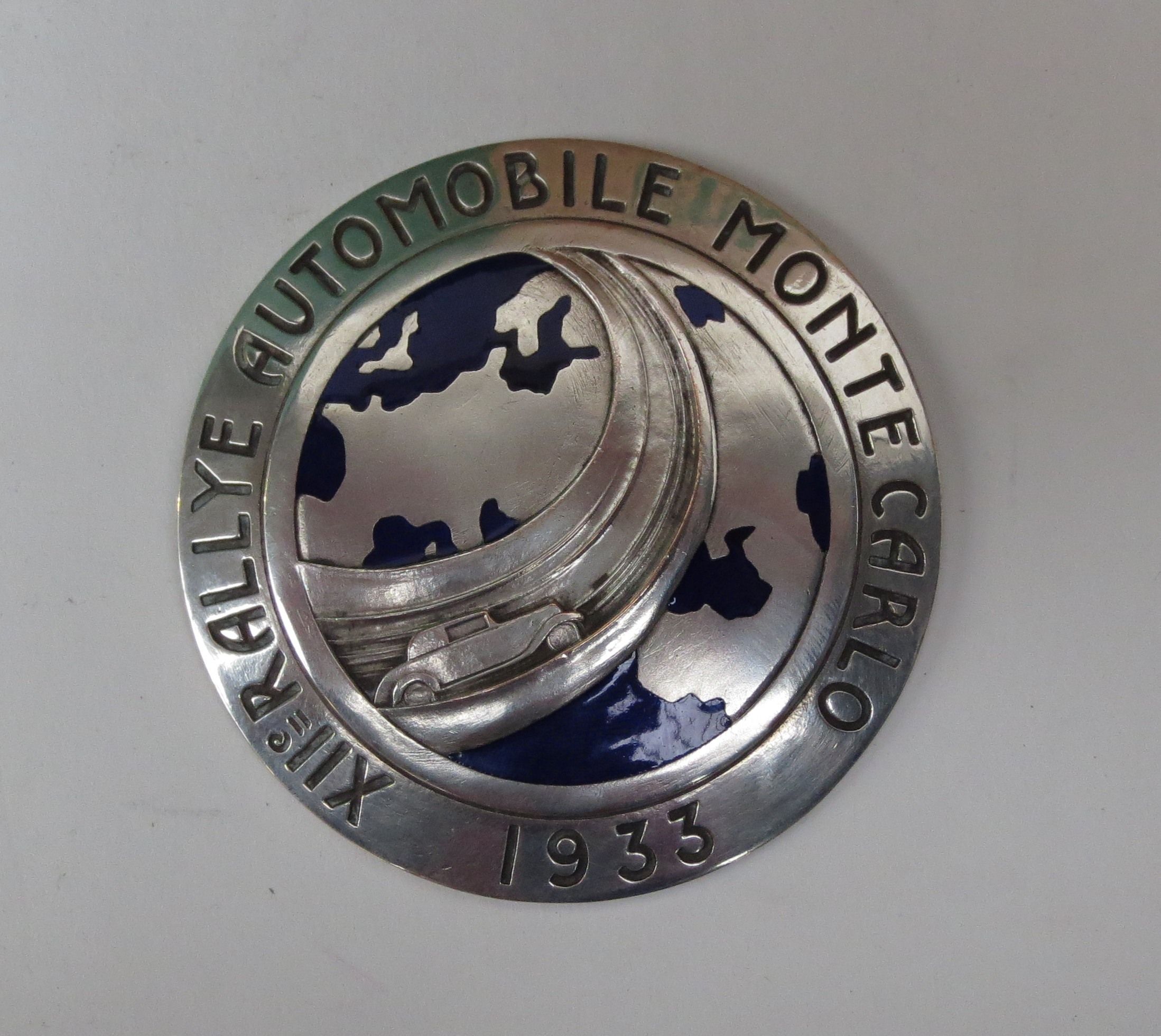 Bonhams Cars : A 1933 XII Monte Carlo rally badge,