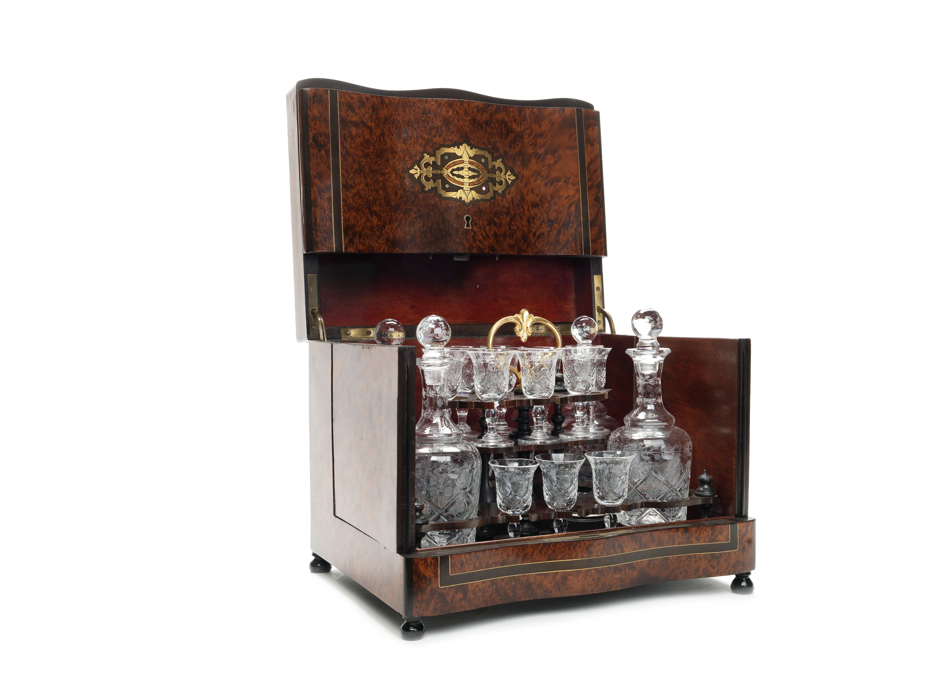 Bonhams : A late 19th century French brass banded and mother of pearl ...