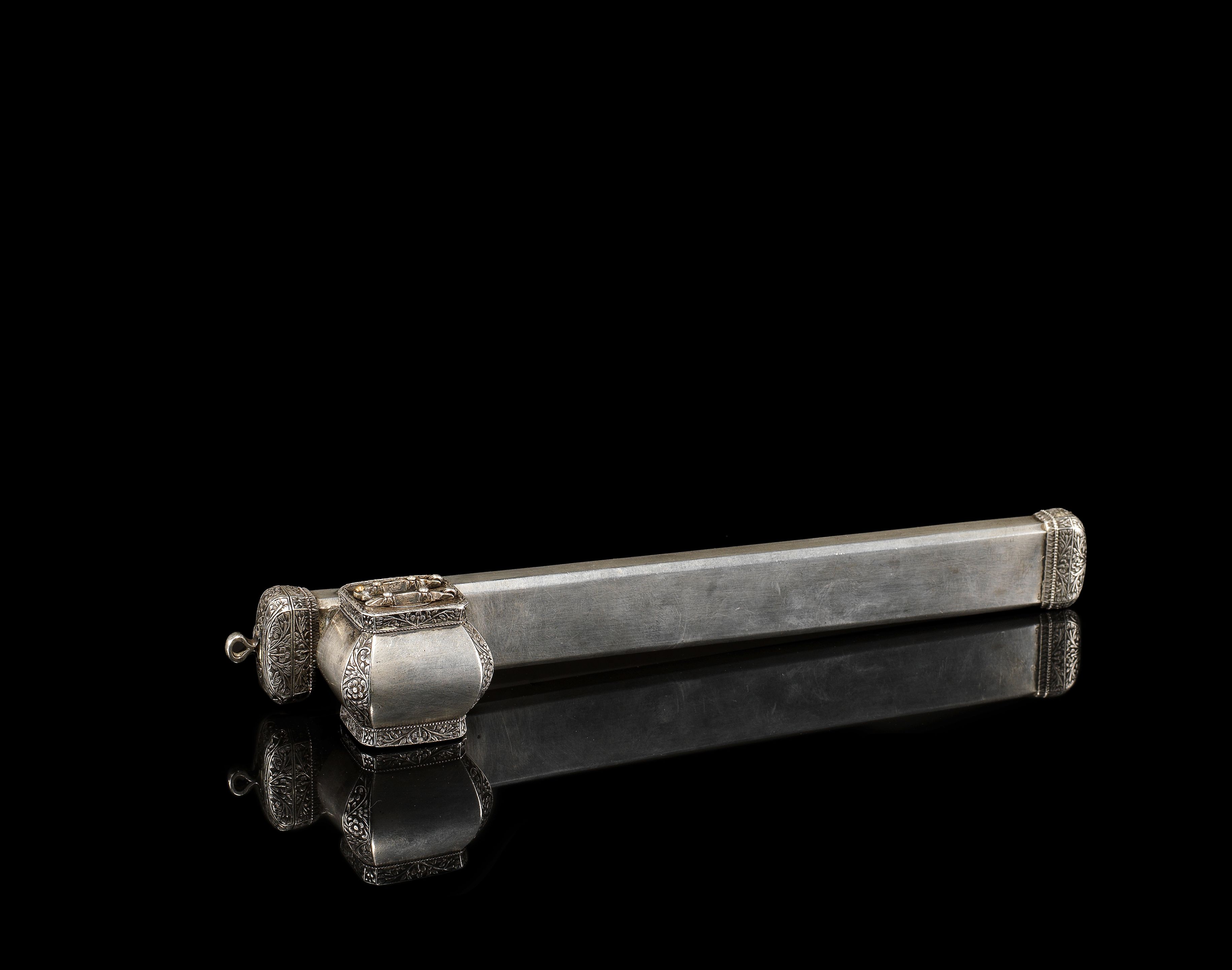 Bonhams : An Ottoman silver scribe's Pencase (divit) Egypt, 19th Century