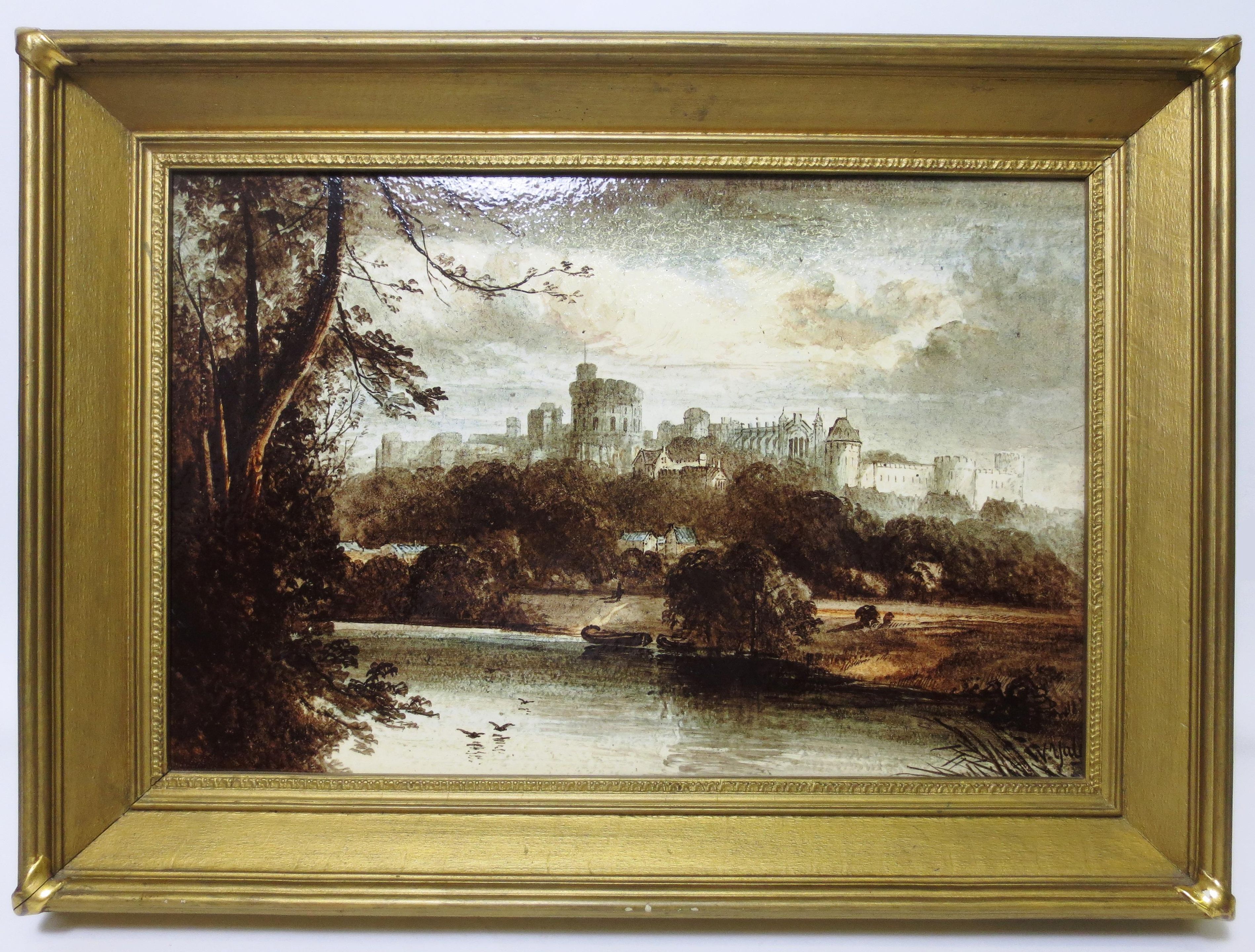 Bonhams : A framed Copeland ceramic tile hand painted by William Yale ...