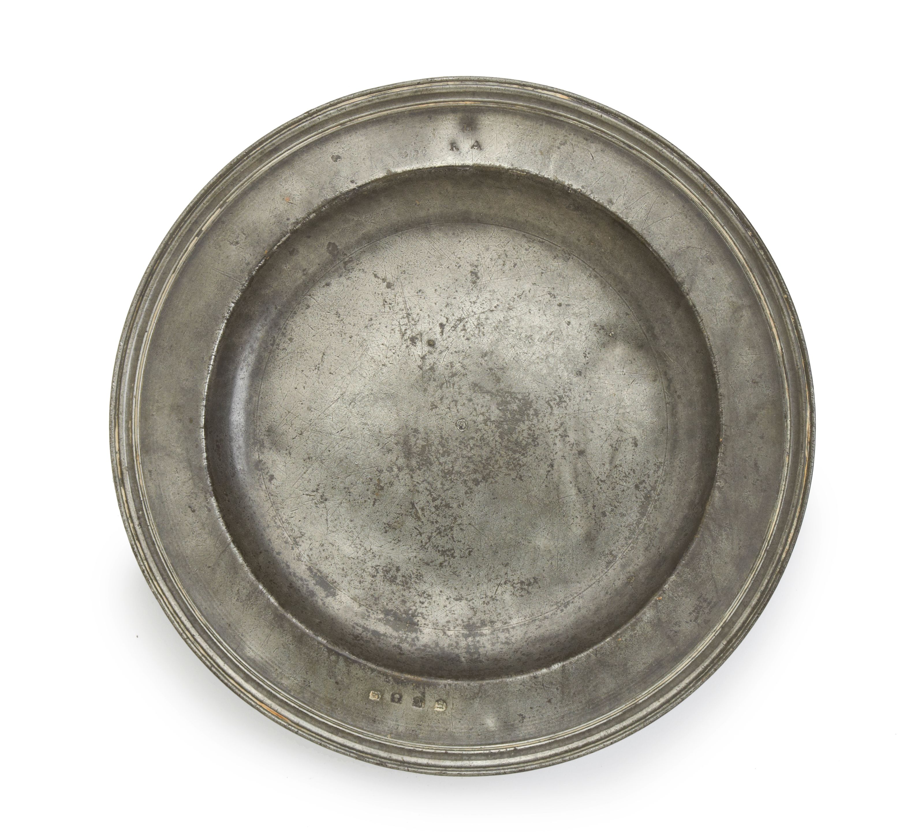 Bonhams : A Late 17th century pewter triple-reeded plate, Oxfordshire ...
