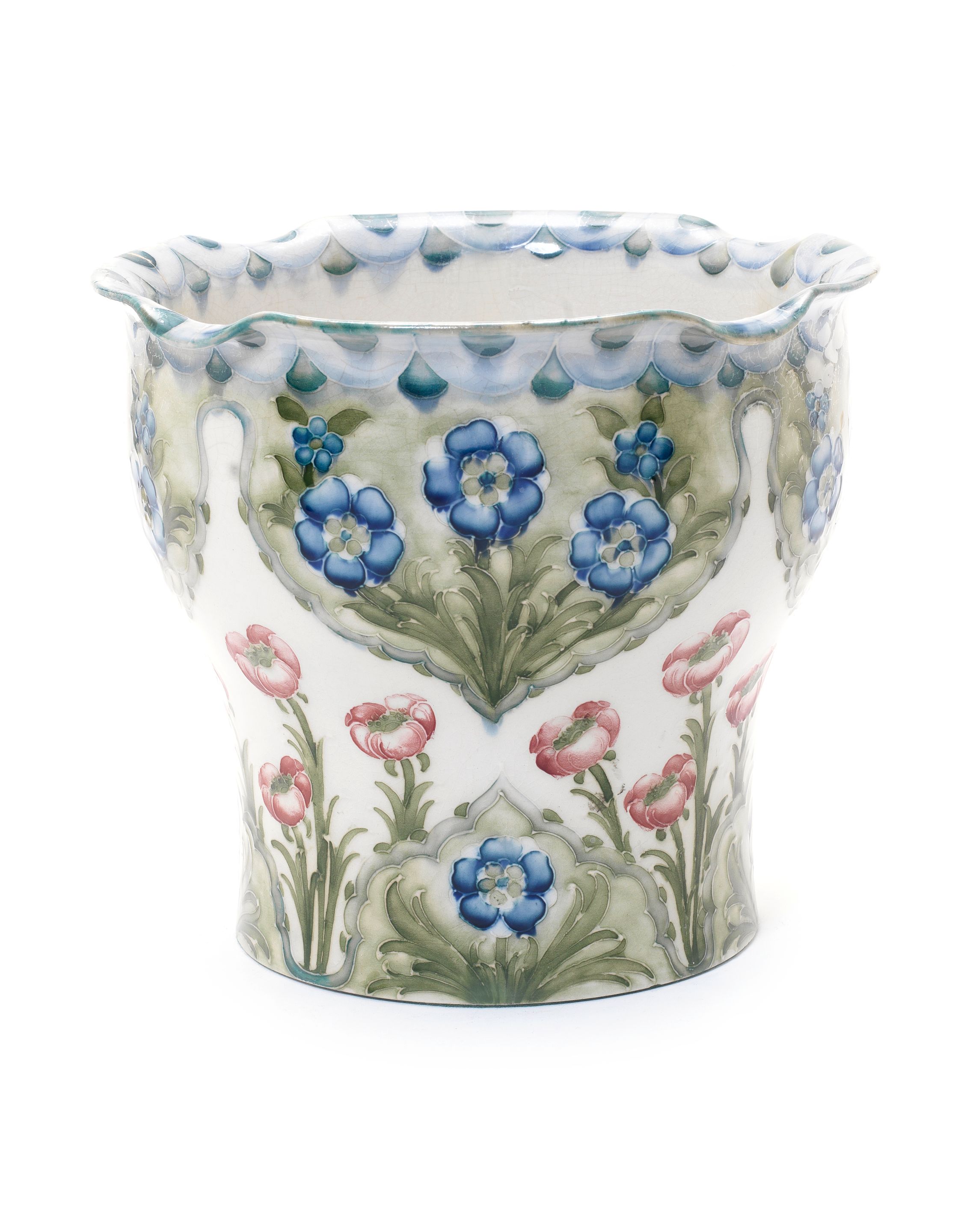 Bonhams : William Moorcroft 'Poppy and Forget-me-not' a Large Macintyre ...