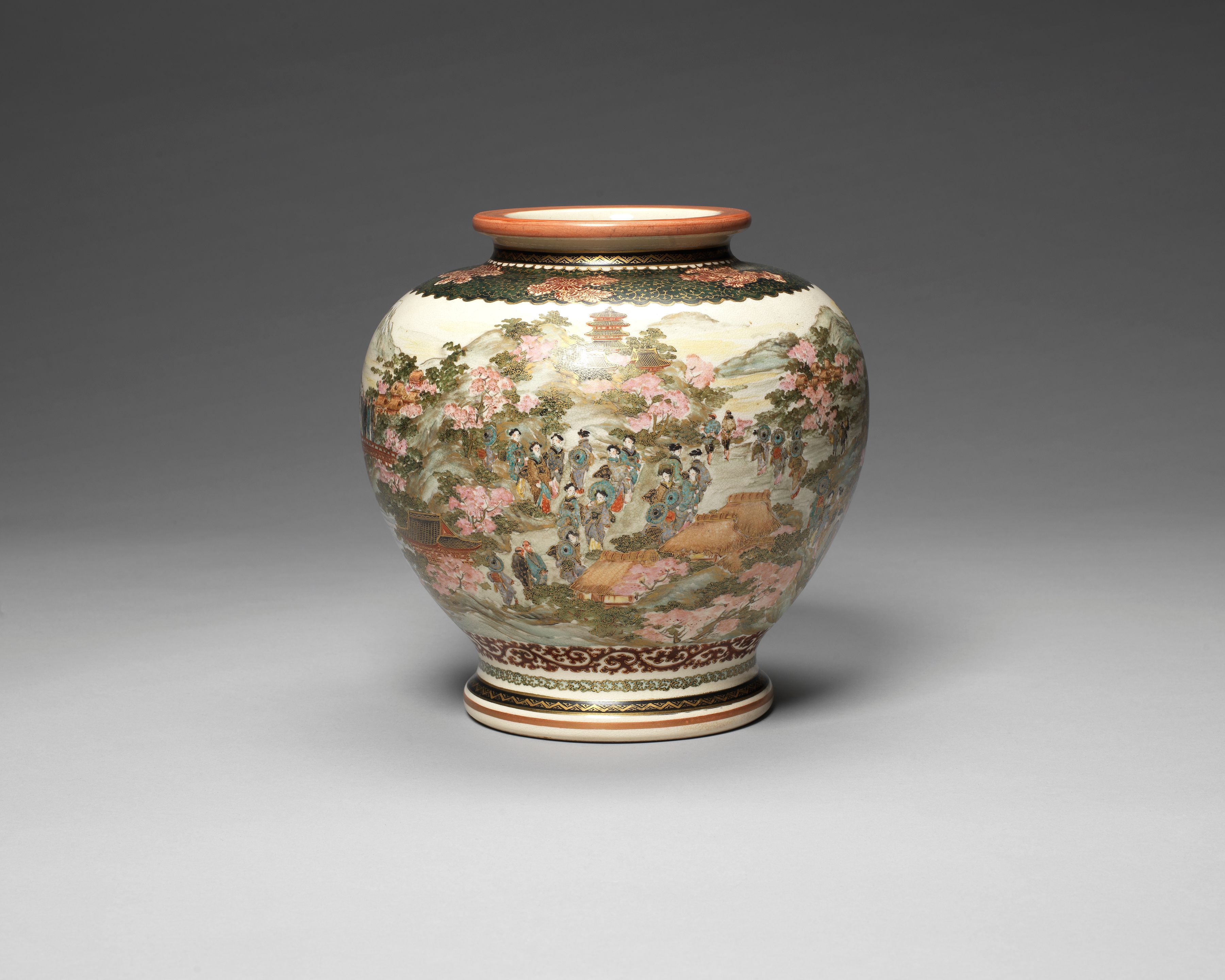 Bonhams : A Satsuma oviform vase Meiji/Taisho Period