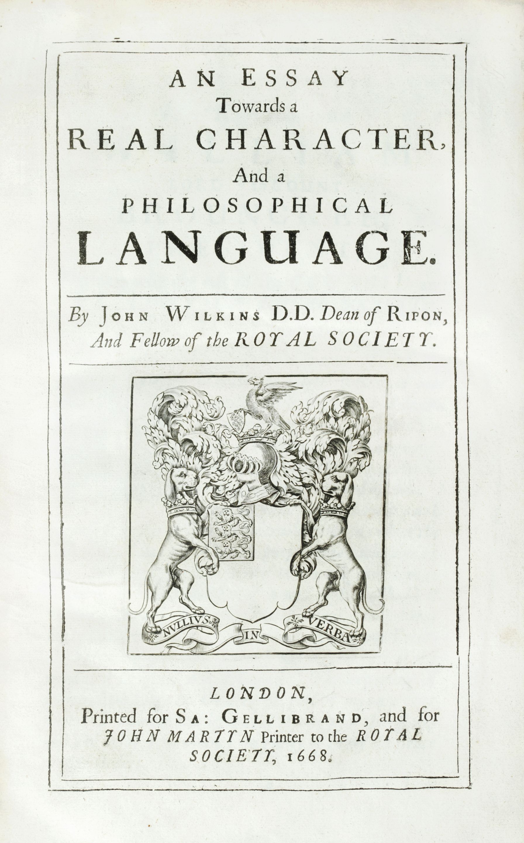 Bonhams : WILKINS (JOHN) An Essay Towards a Real Character, And a ...