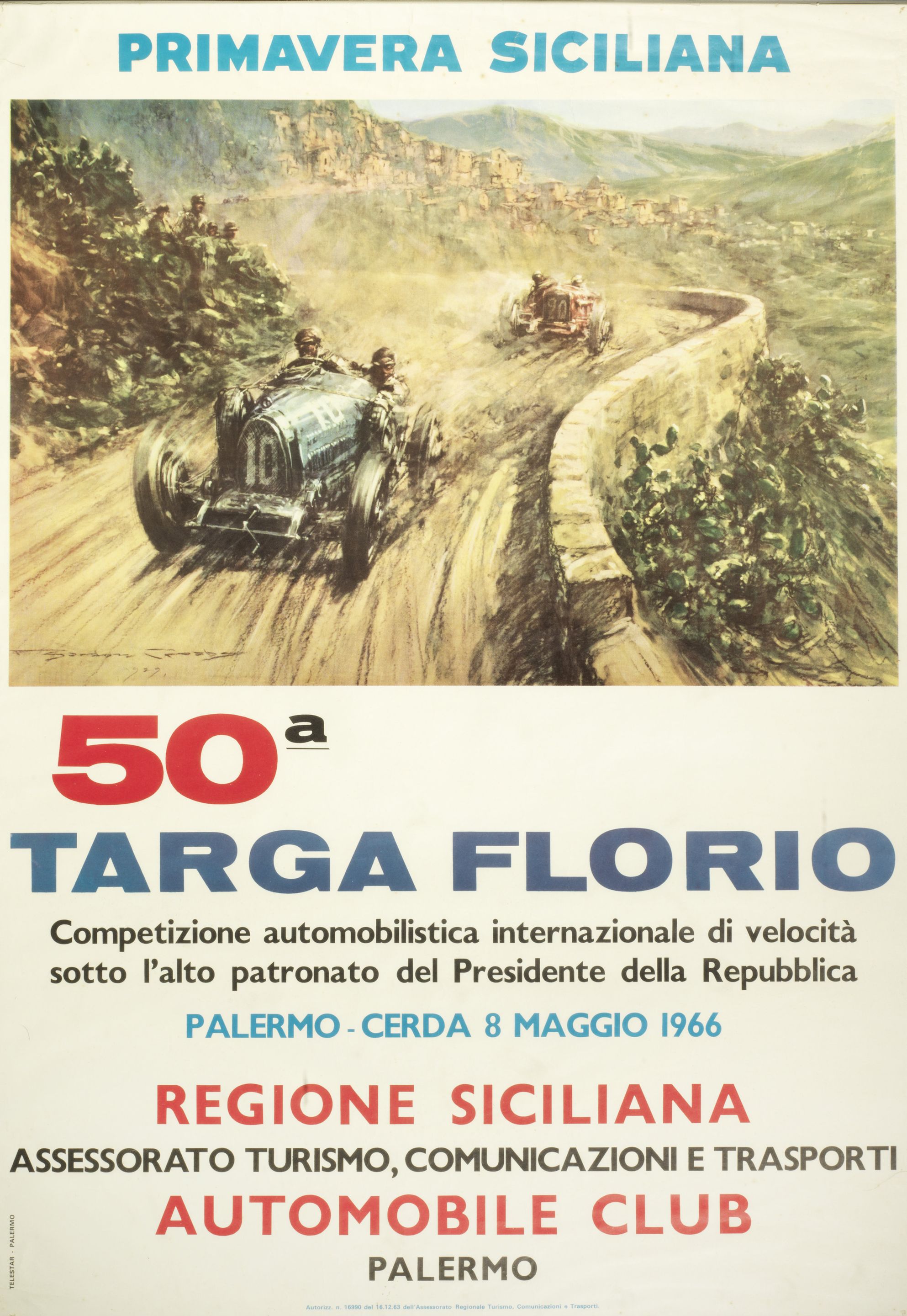Bonhams Cars : Two original 50th Targa Florio posters,