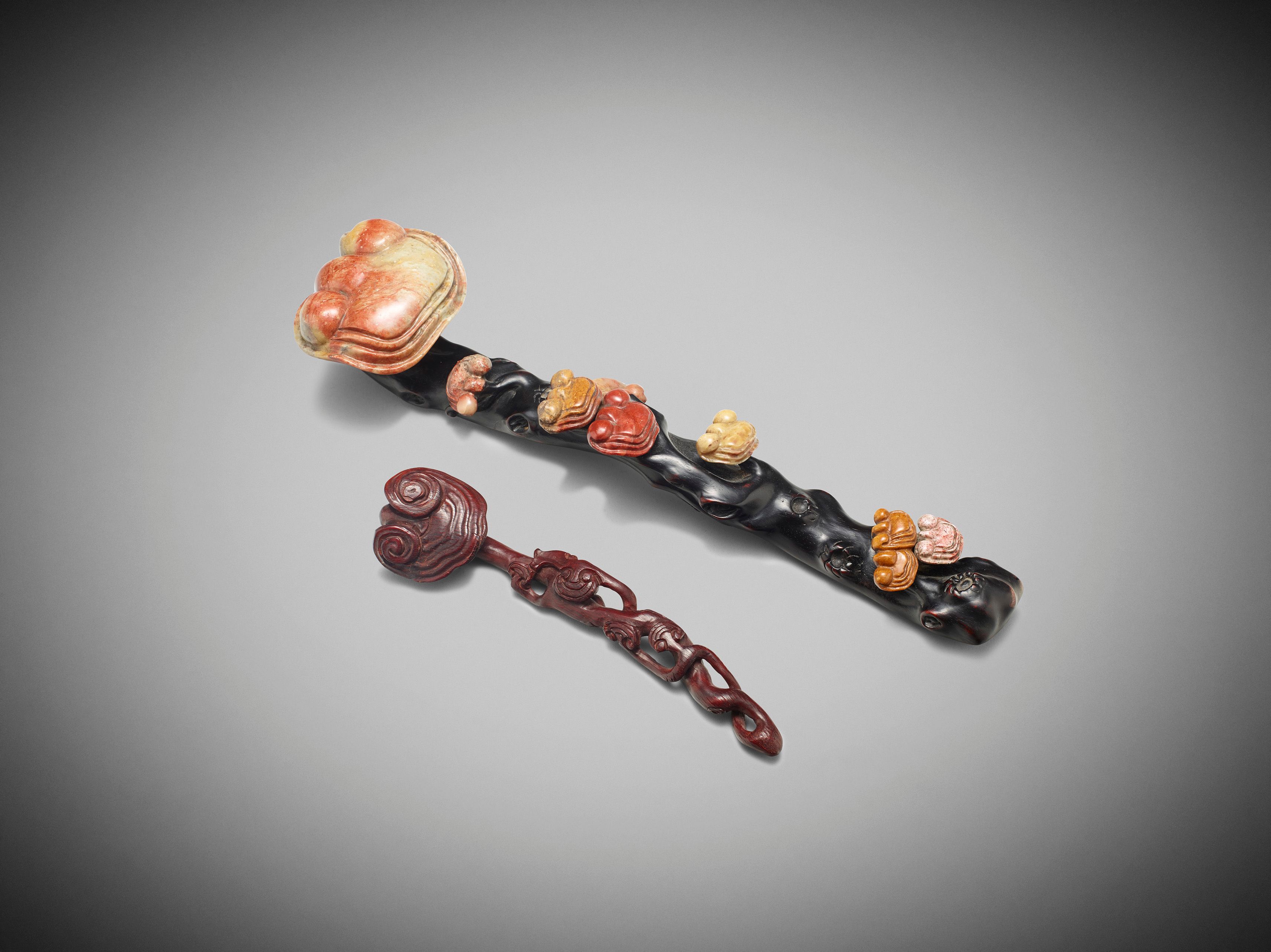 Bonhams : Two Chinese ruyi sceptres
