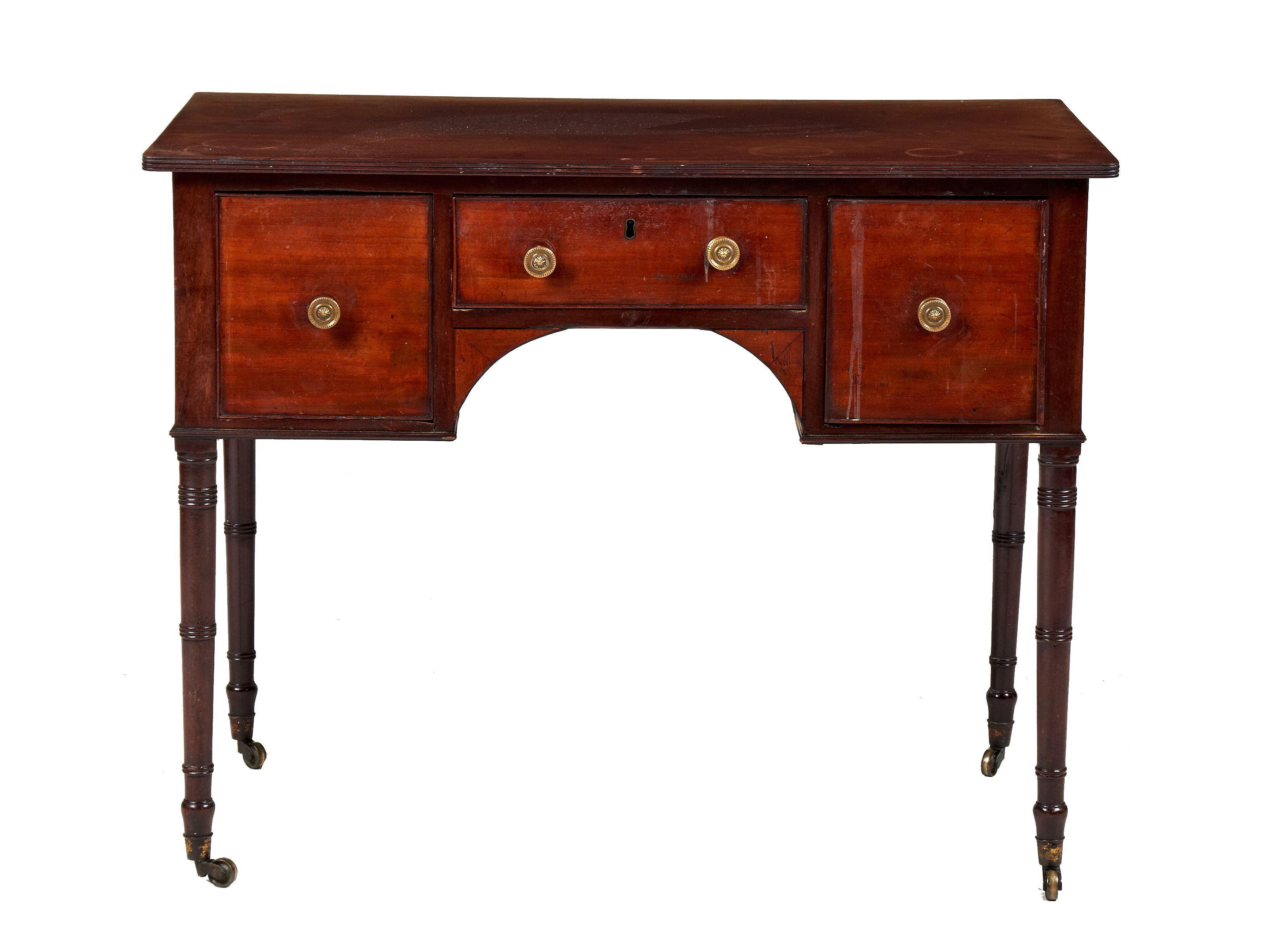 Bonhams : A Regency mahogany ebony banded dressing table, the reeded ...