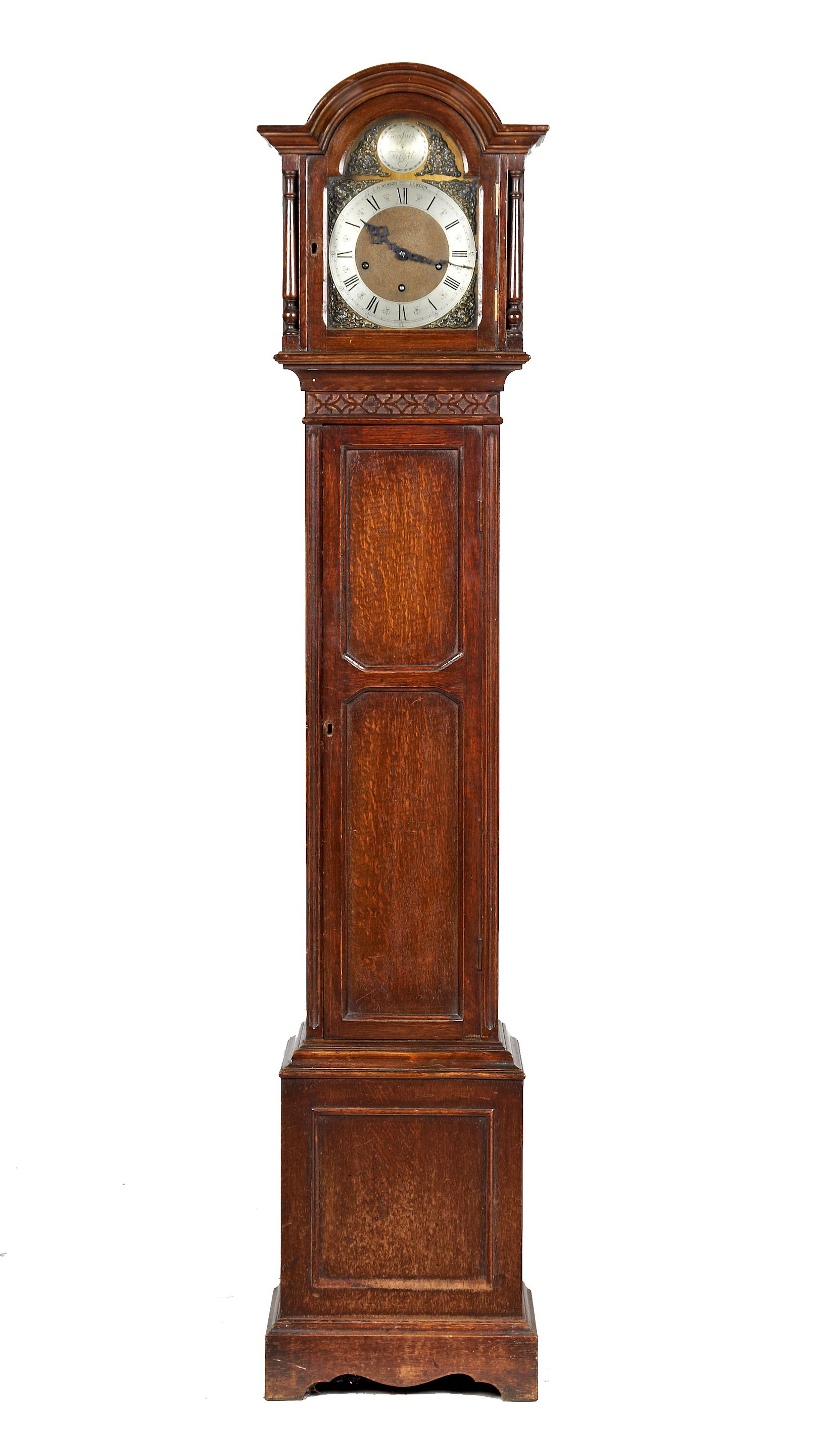 Bonhams : An early 20th century oak three train 8 day quarter striking ...