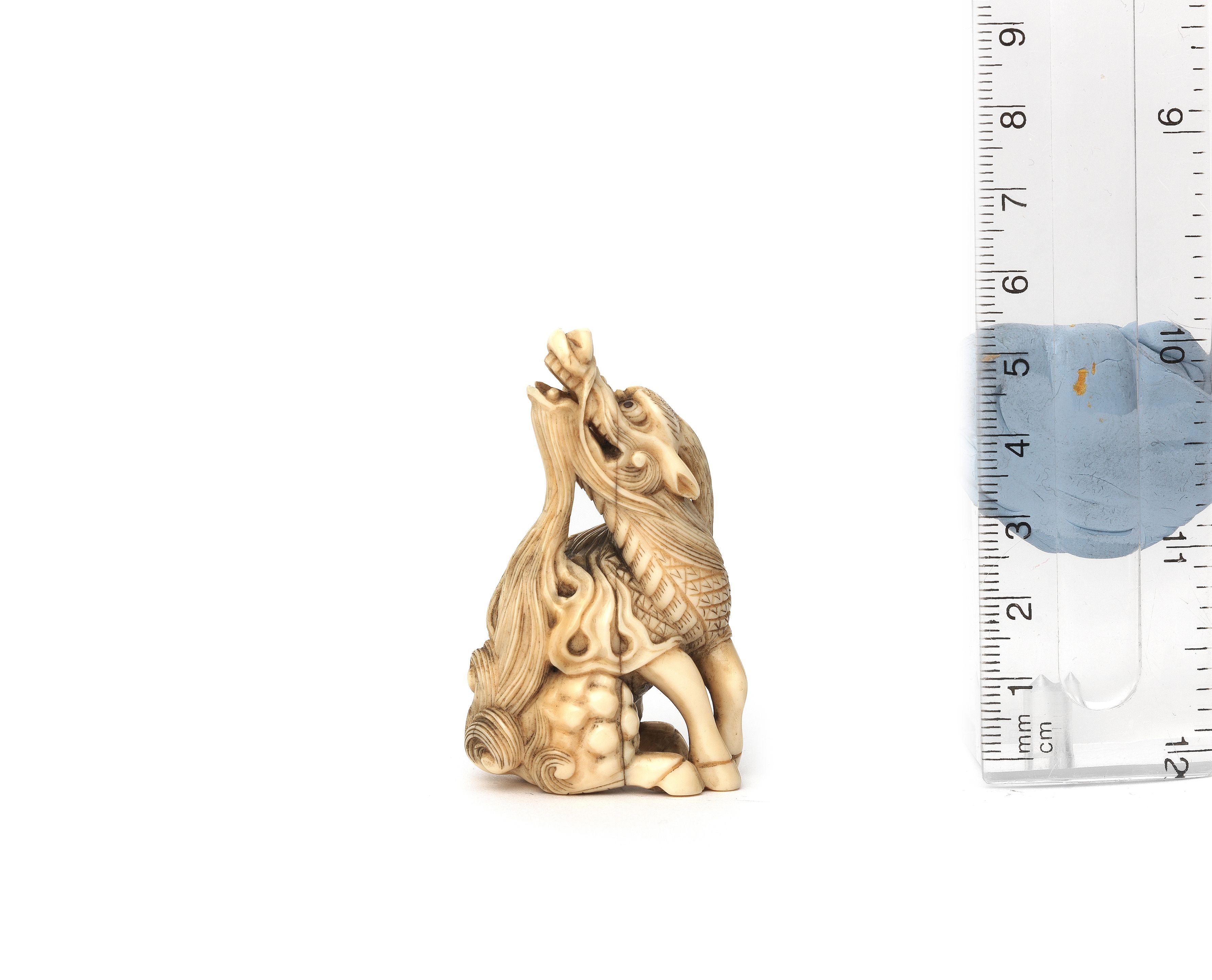 Bonhams : An ivory netsuke of a kirin By Mitsuharu, Kyoto, late 18th ...