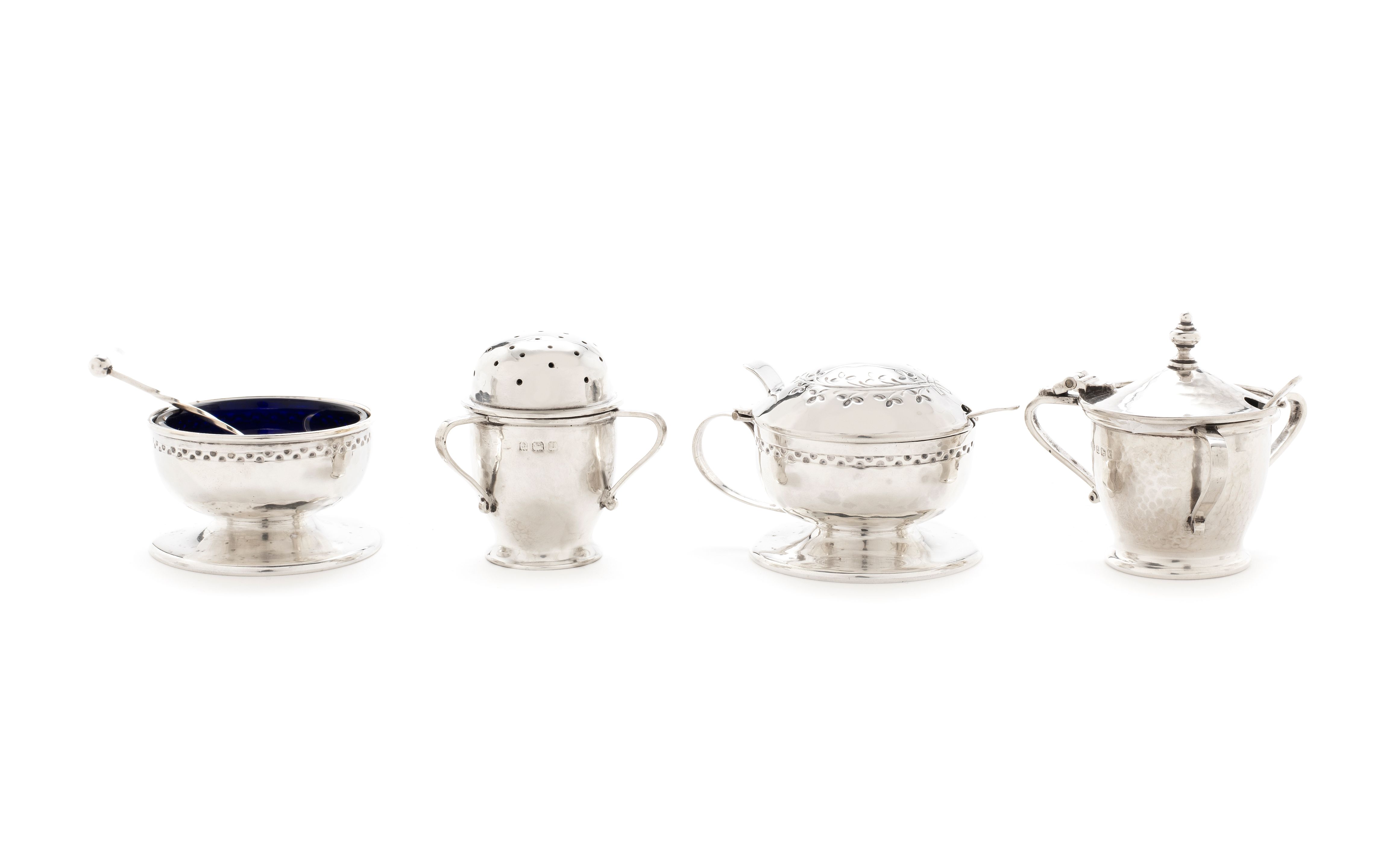 Bonhams : British Four Silver Condiment Pieces