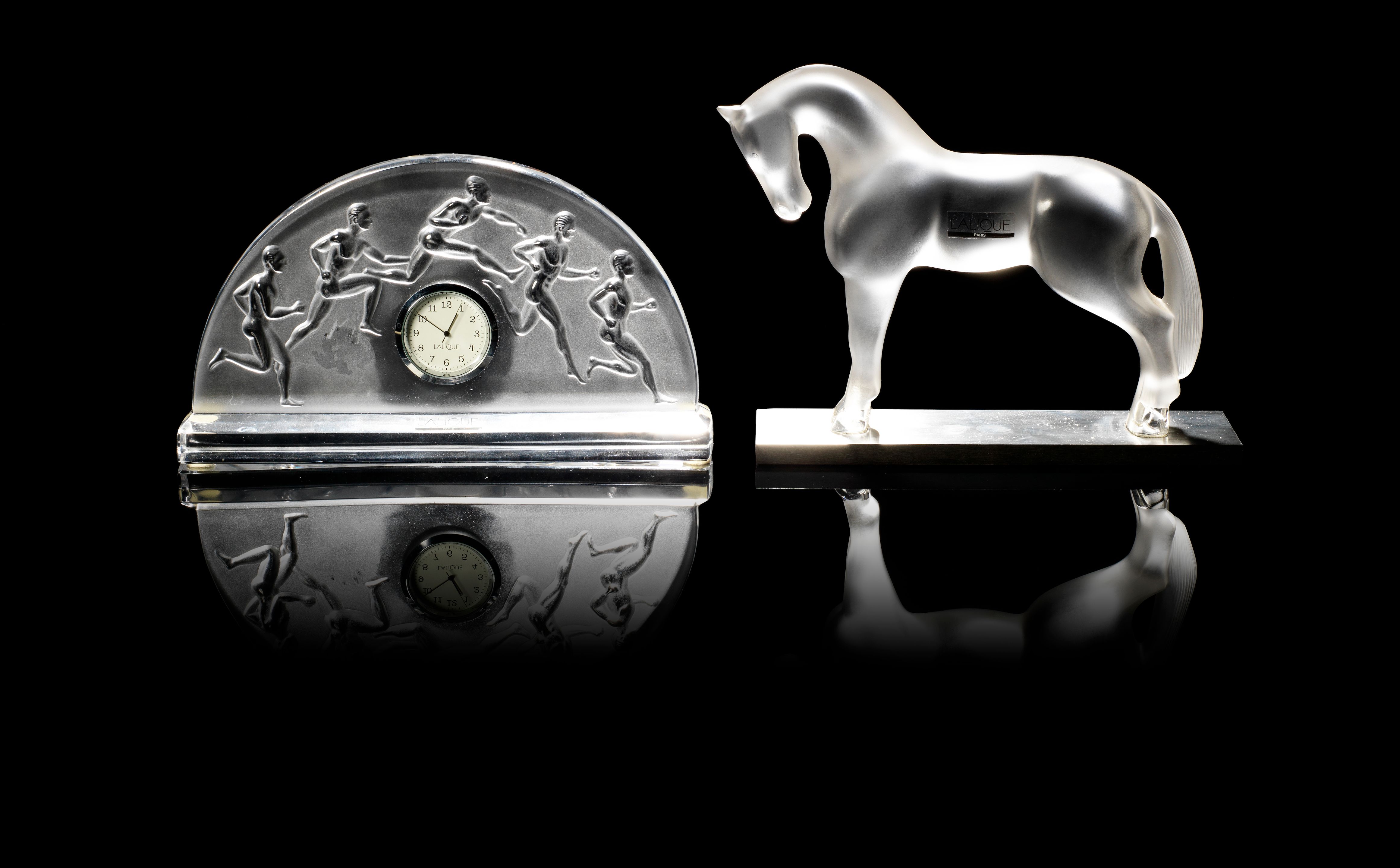 Bonhams : Lalique 'Athlétes' a Clock, 1950s post war design