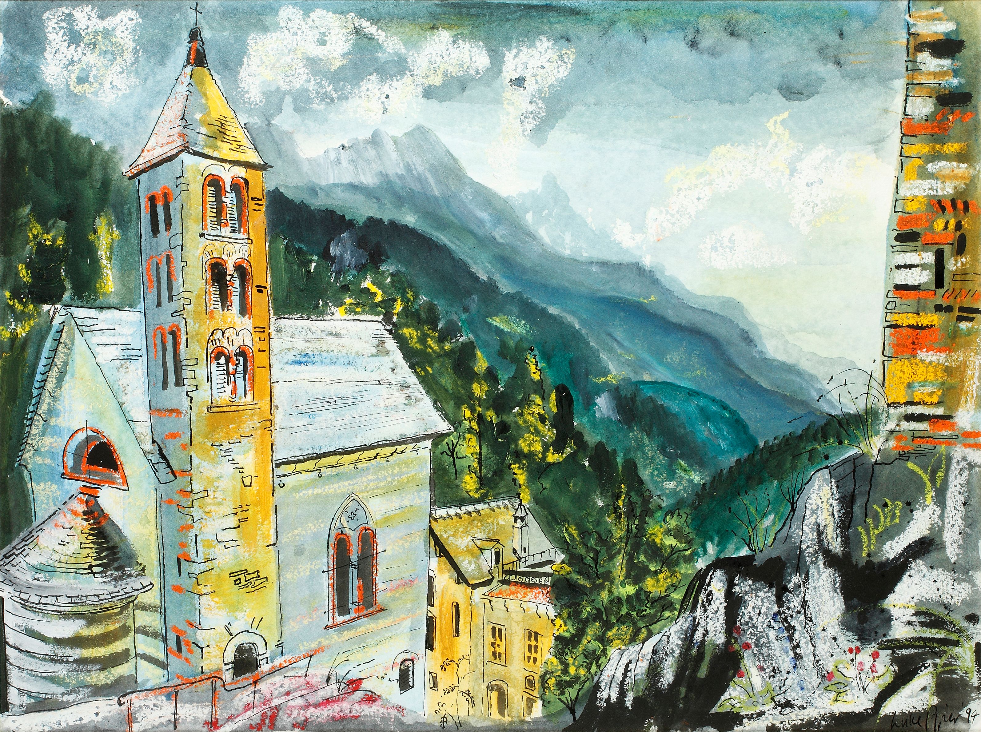 Bonhams : Luke Piper (British, born 1966) Italian mountain village