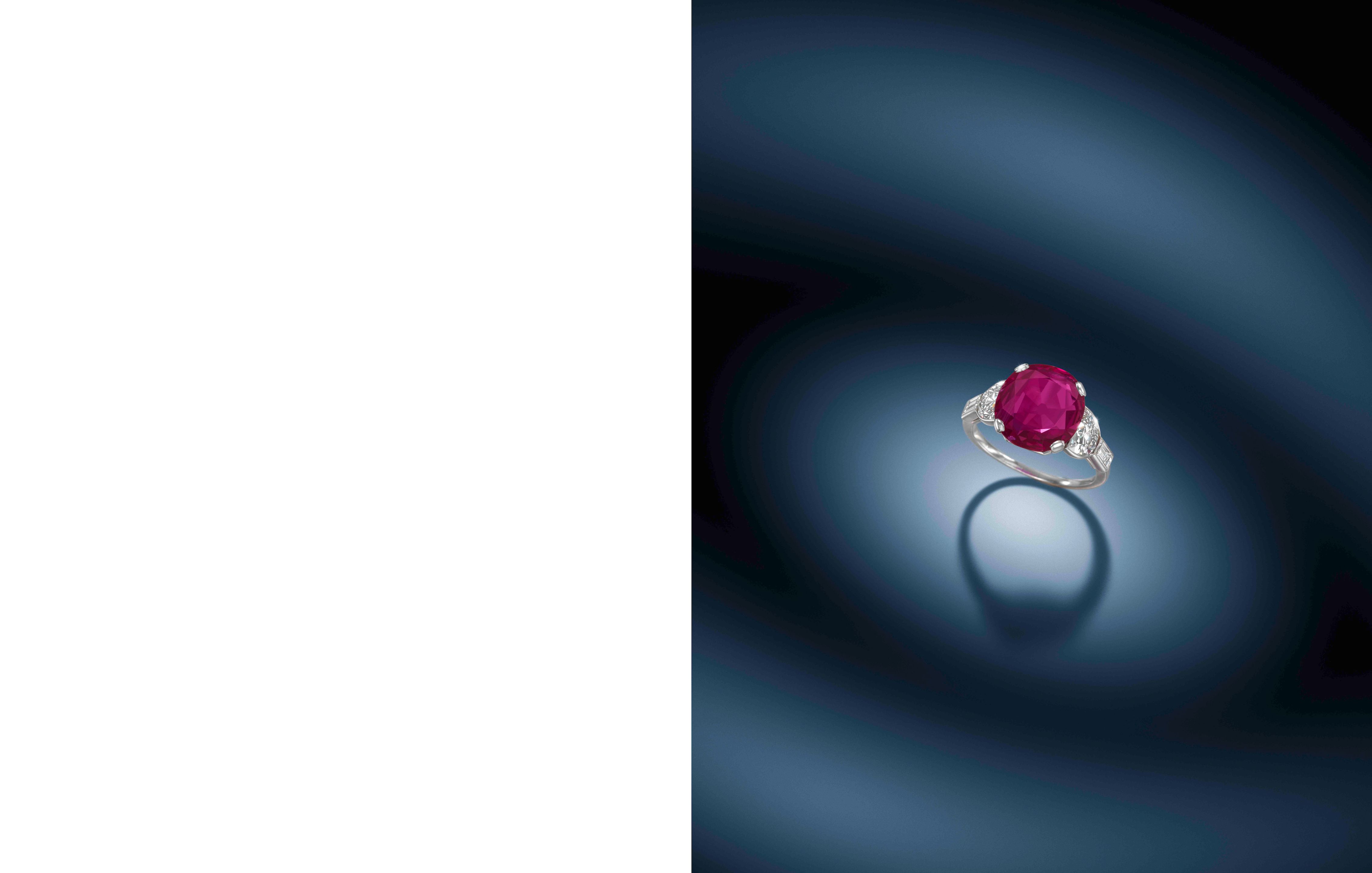 Bonhams : An art deco ruby single-stone ring,