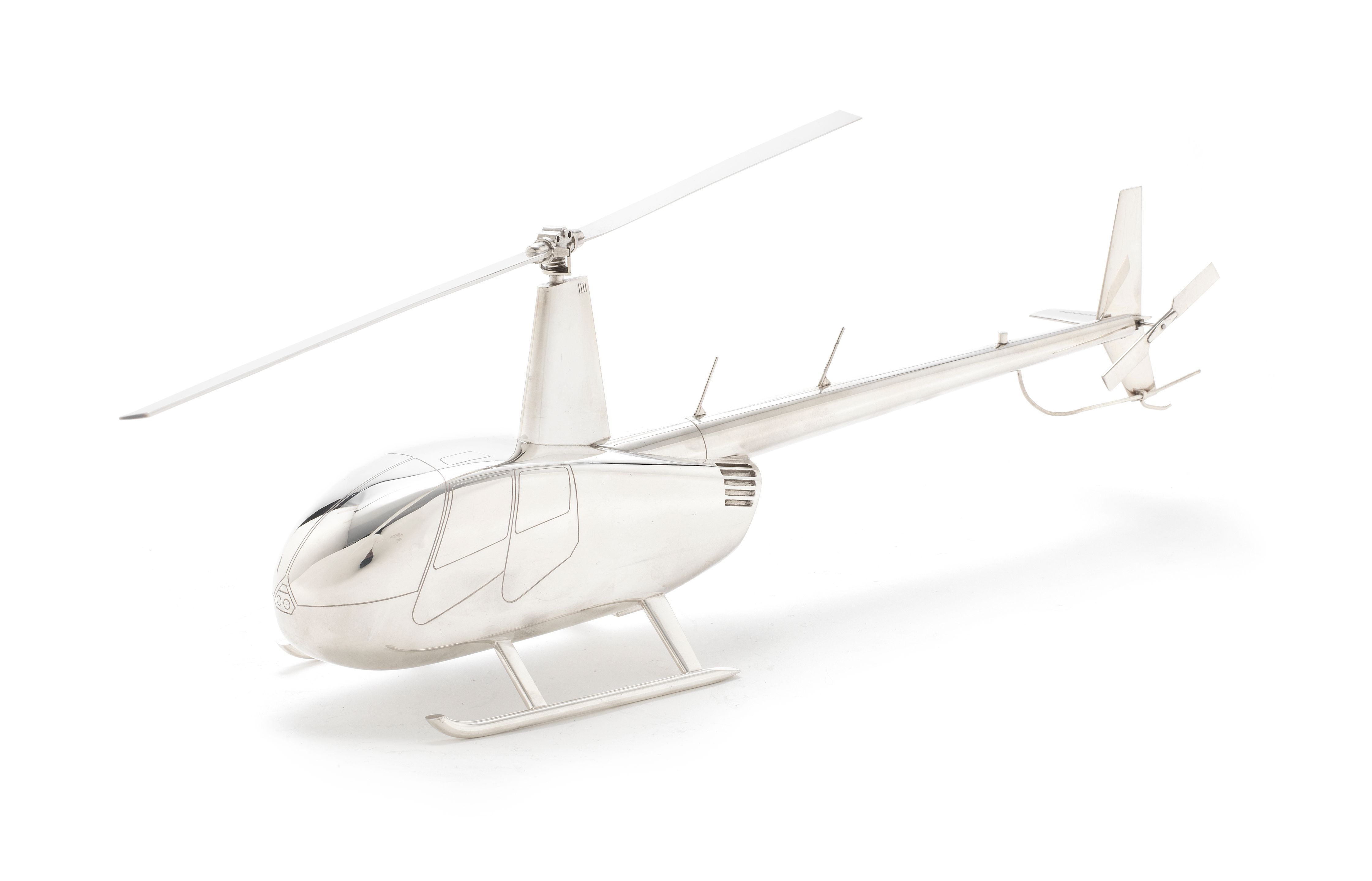 Bonhams : A silver model of a helicopter by MP Levene Ltd, London 2000