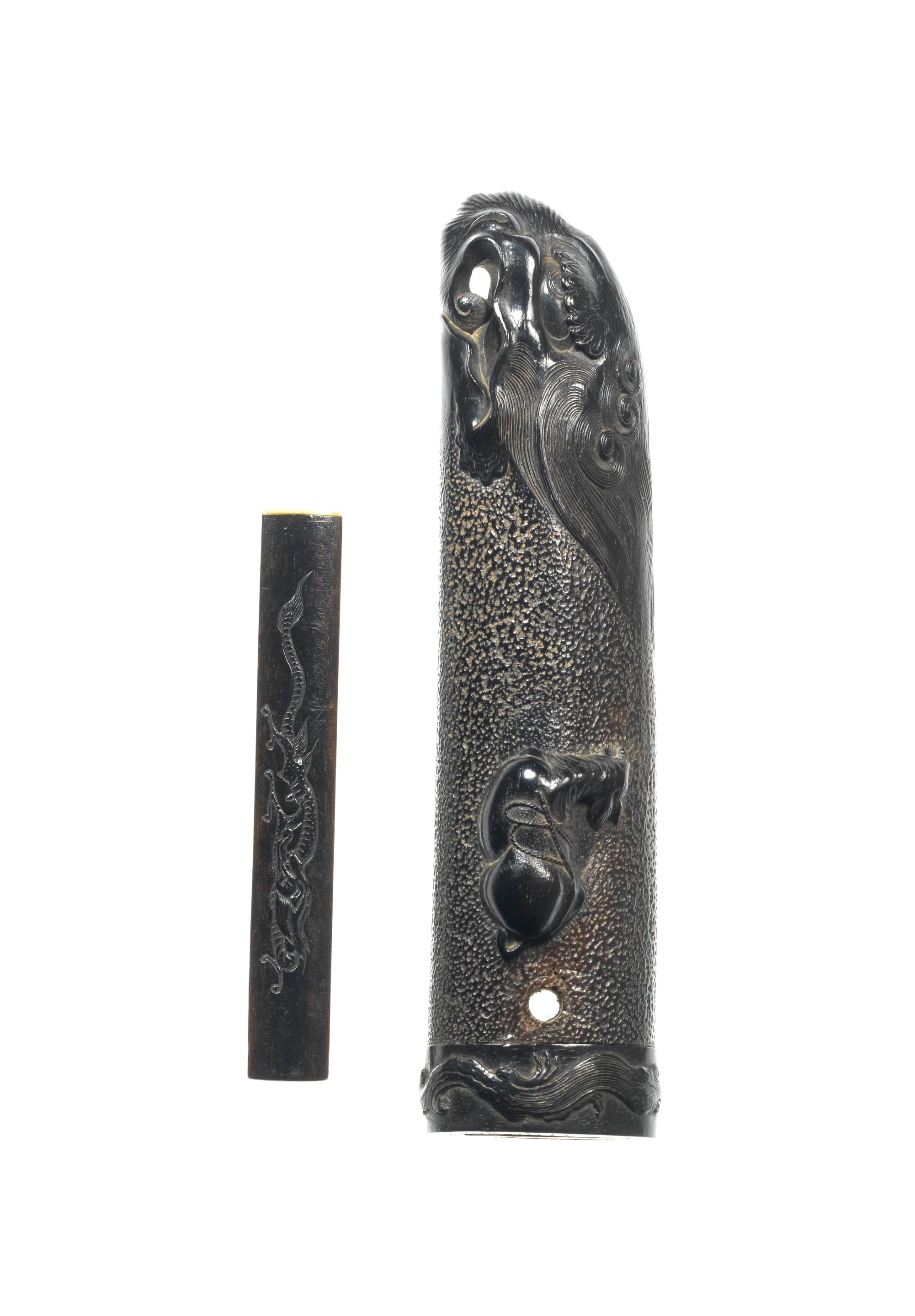 Bonhams : An ebony tsuka (sword hilt) and an ebony kozuka The tsuka by ...