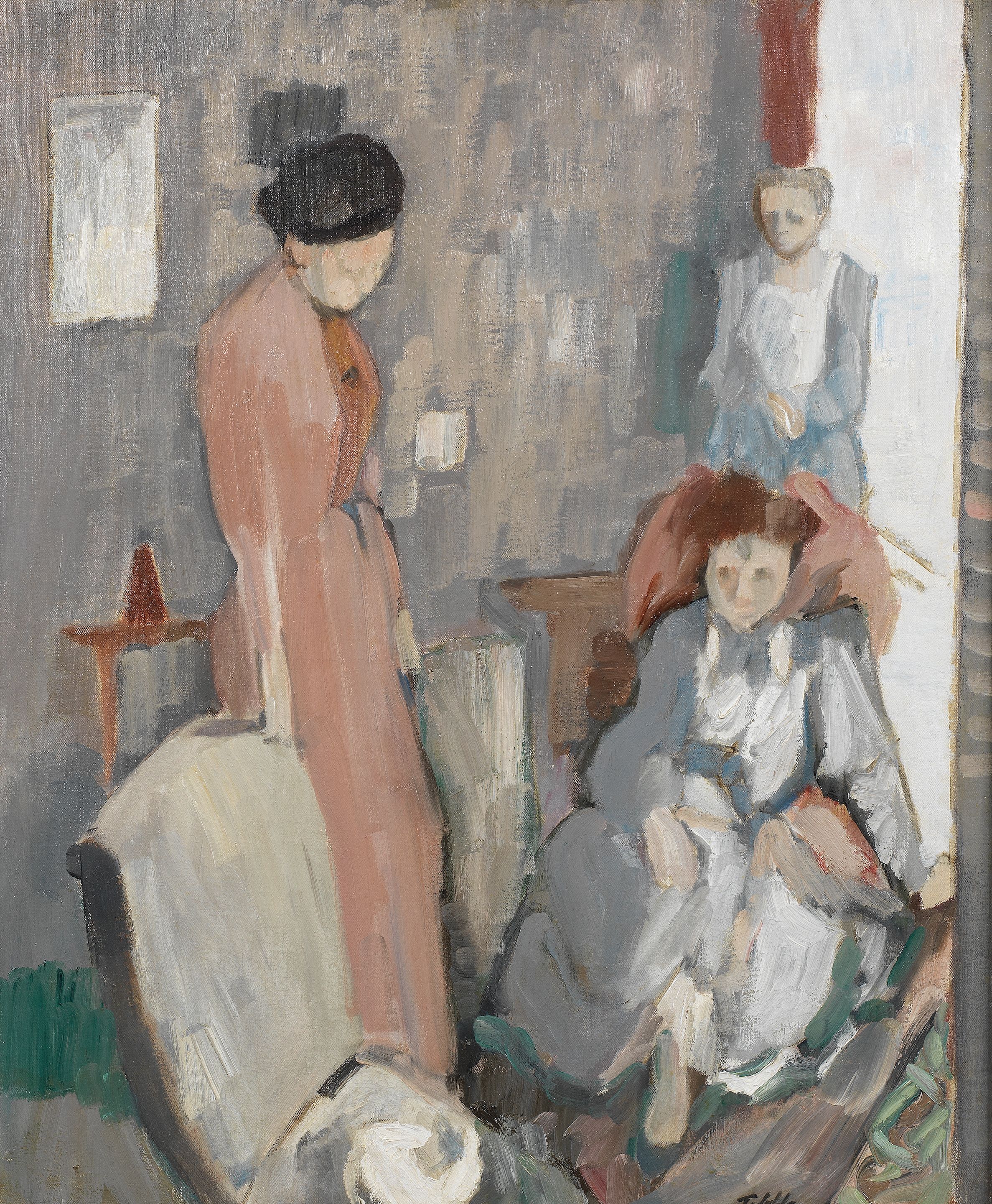 Bonhams : Geoffrey Tibble (British, 1909-1952) Three women in an interior