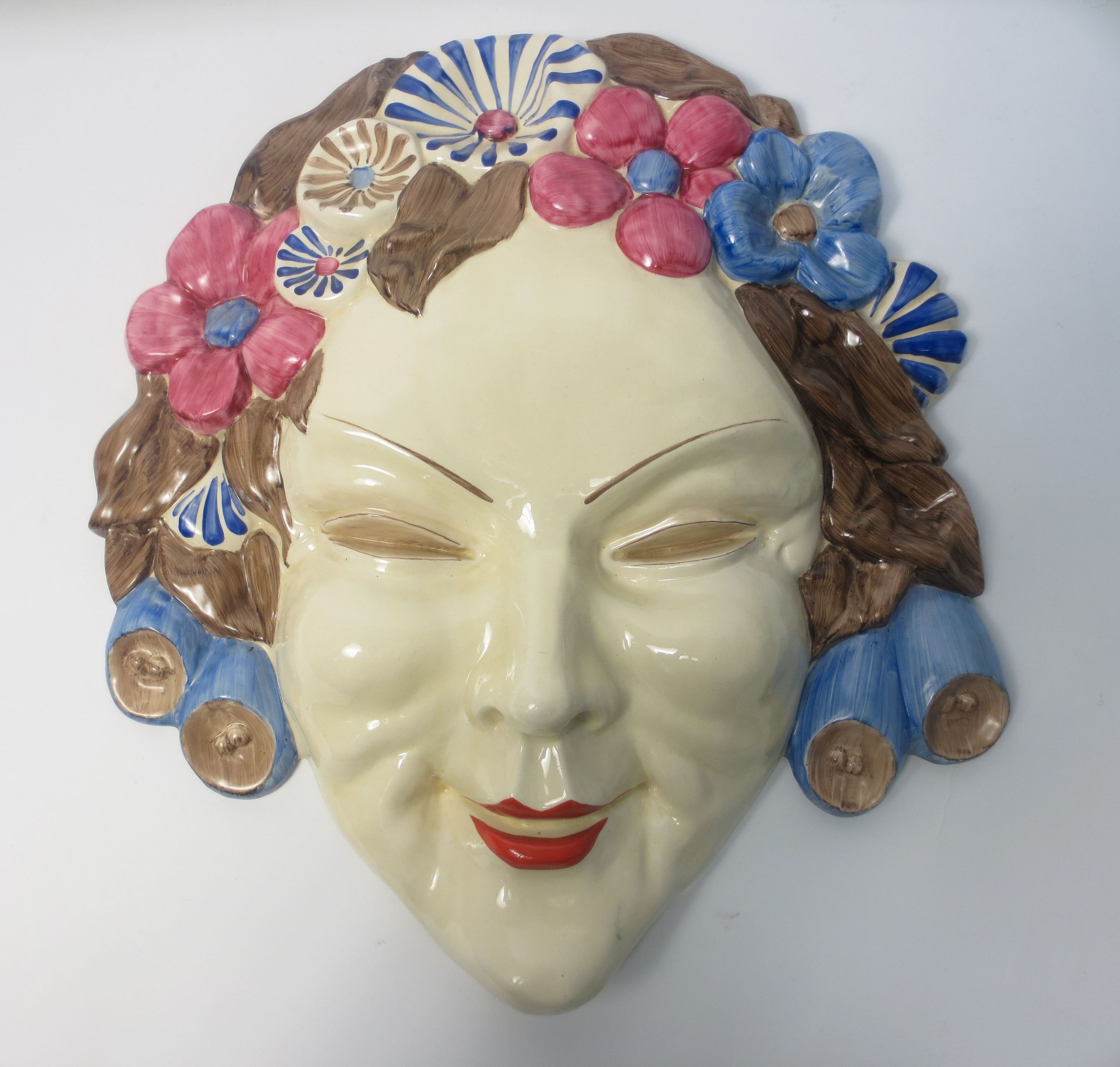 Bonhams : A large Clarice Cliff 'Flora' wall mask