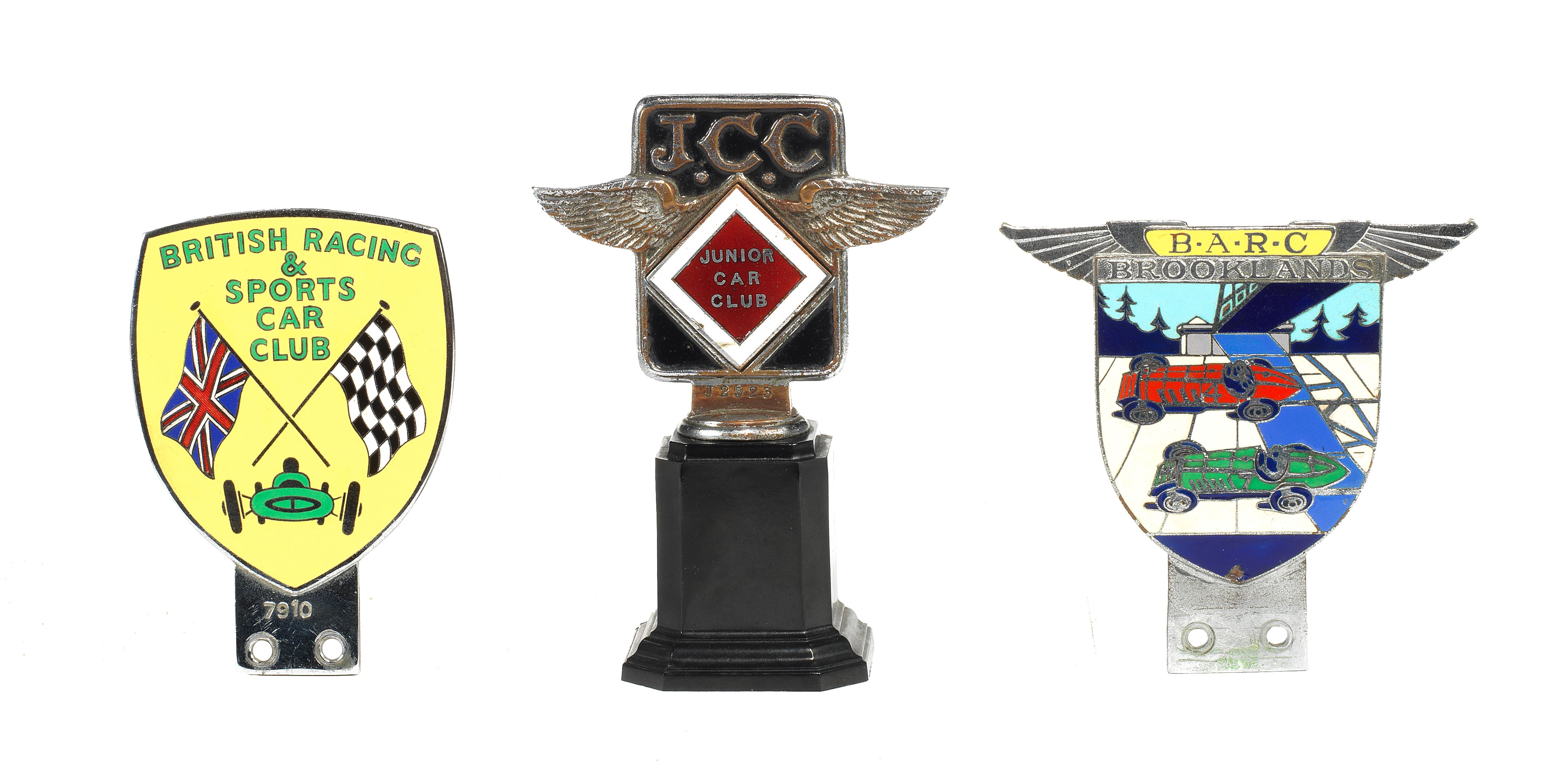 Bonhams Cars : Three motor racing club enamel car badges, ((3))