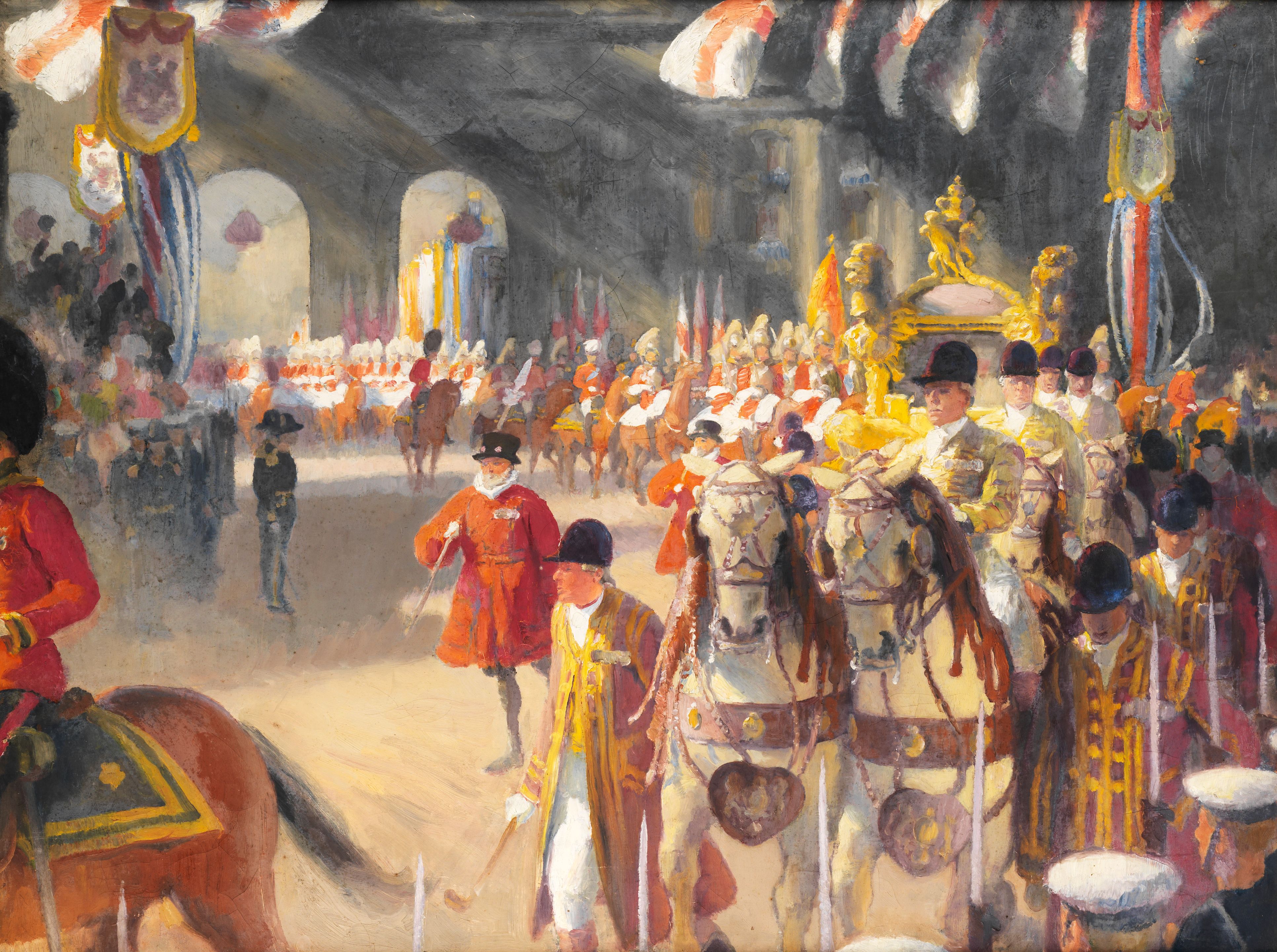 Bonhams : Gerald Spencer Pryse (1882-1956) The Coronation parade ...