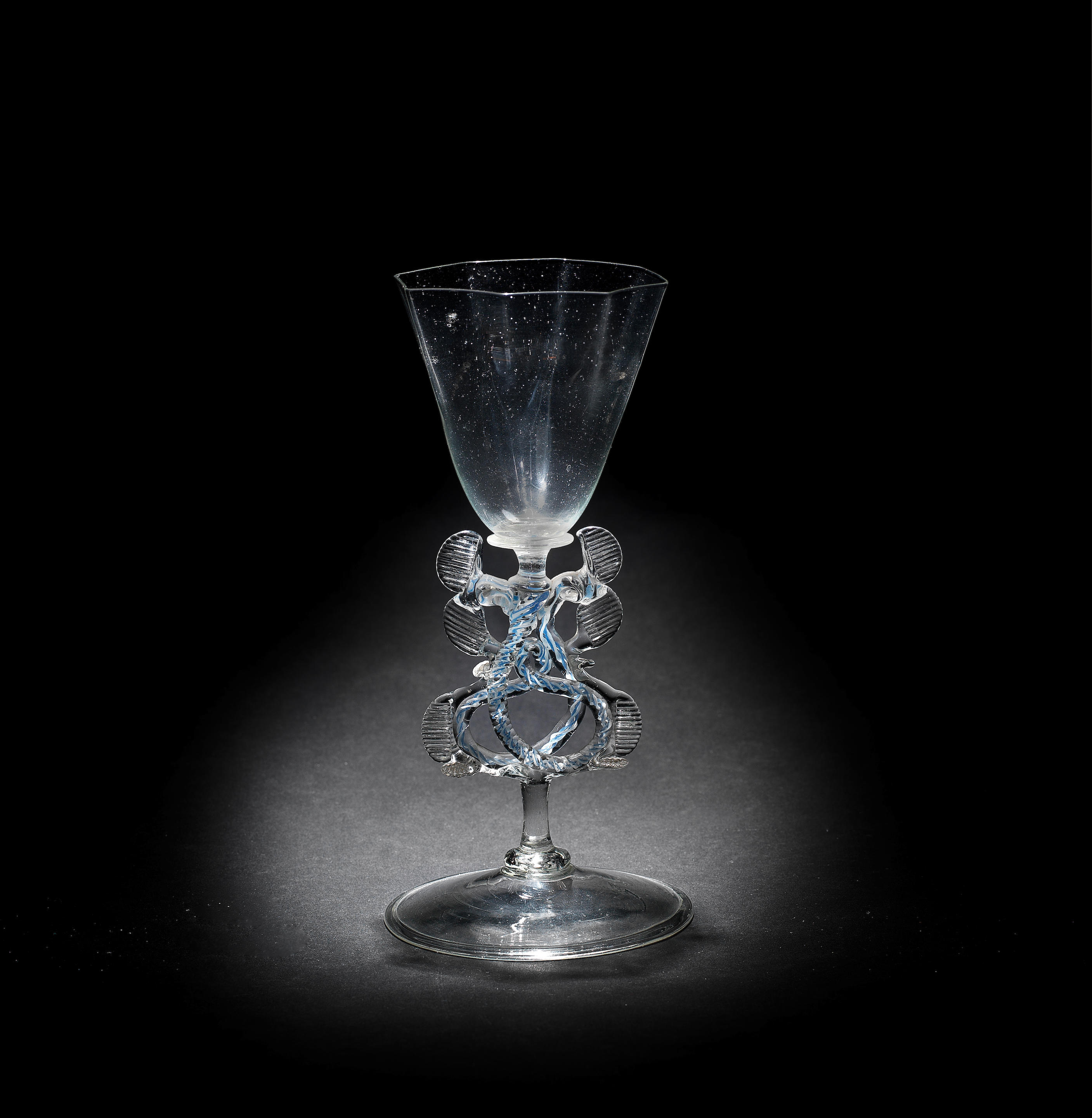 Bonhams A Façon De Venise Winged Or Serpent Stem Wine Glass 17th Century