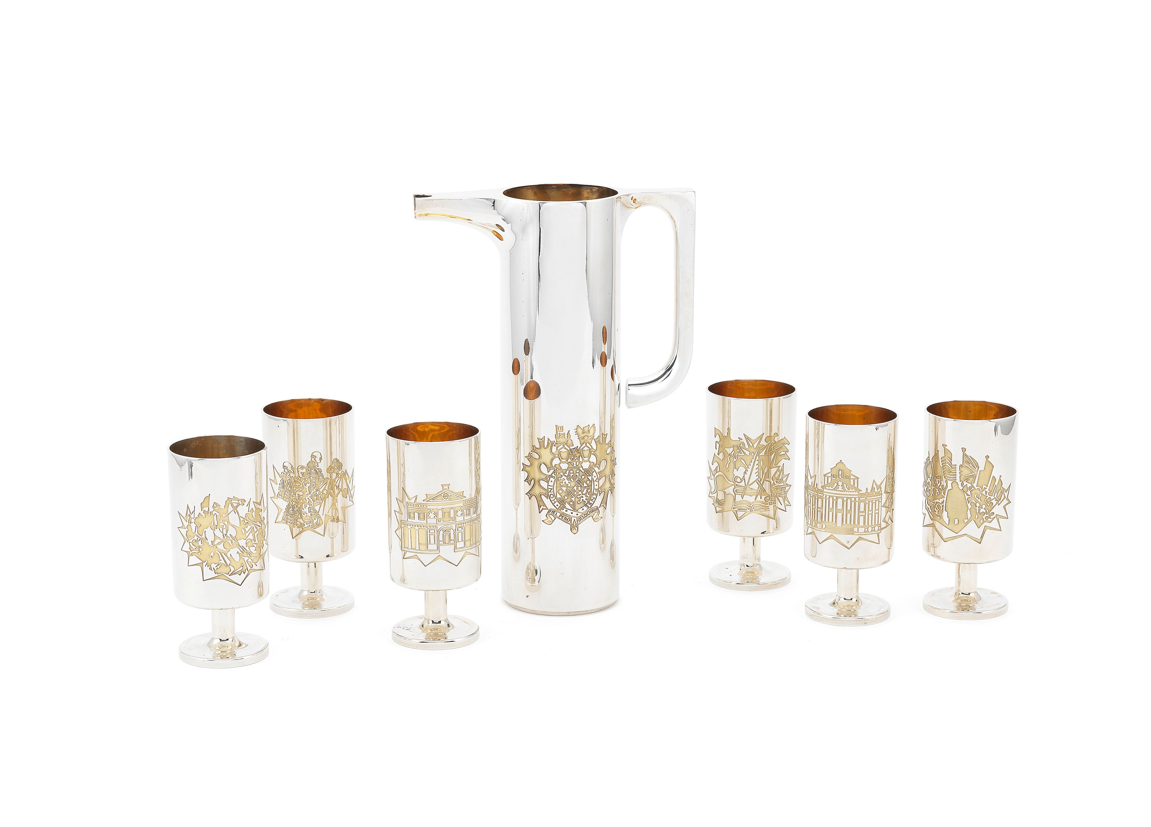 Bonhams : ALEX GEORGE STYLES FOR GARRARD A cased silver 'Churchill ...