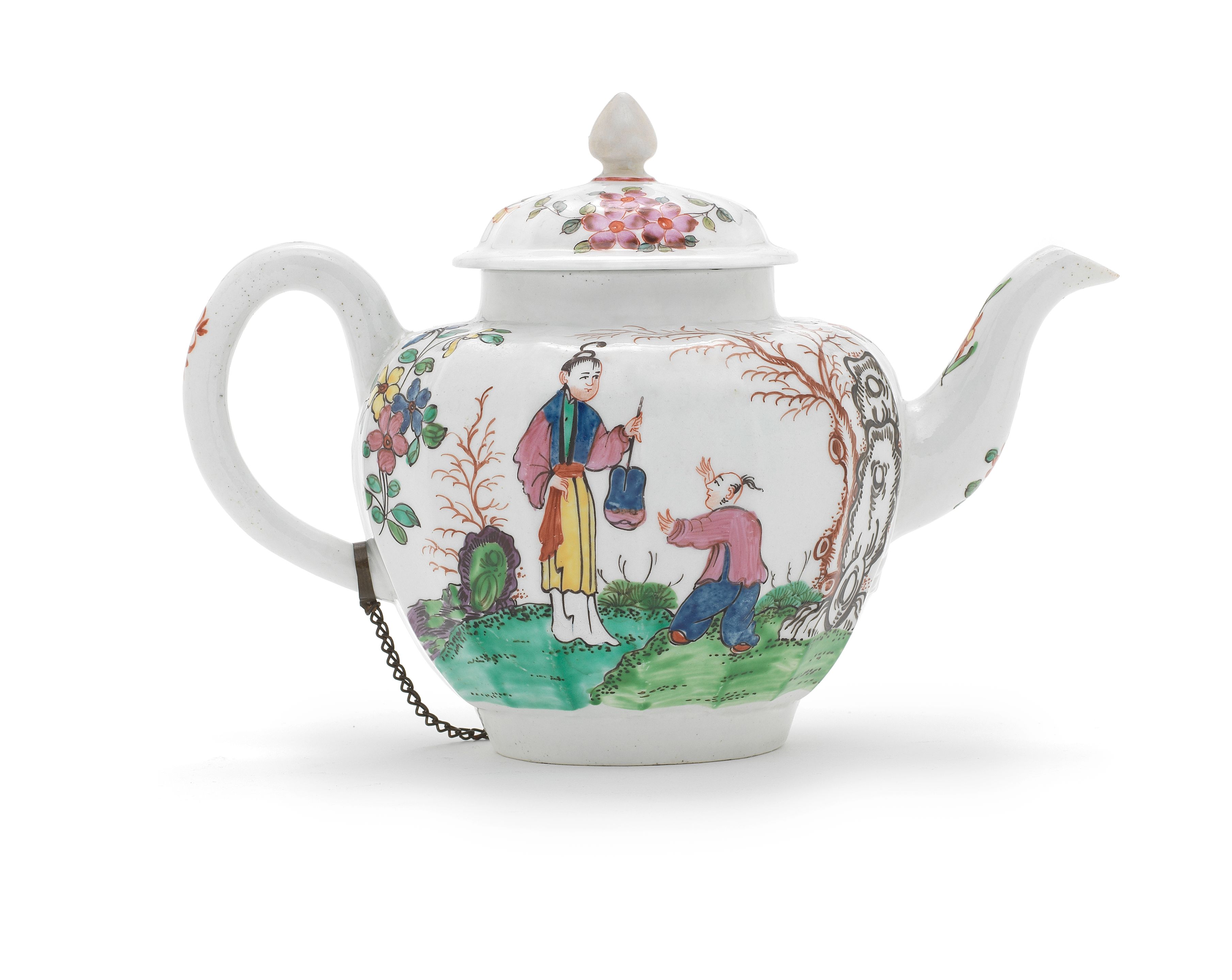 Bonhams : A study collection of coloured Liverpool porcelain, circa 1760-90