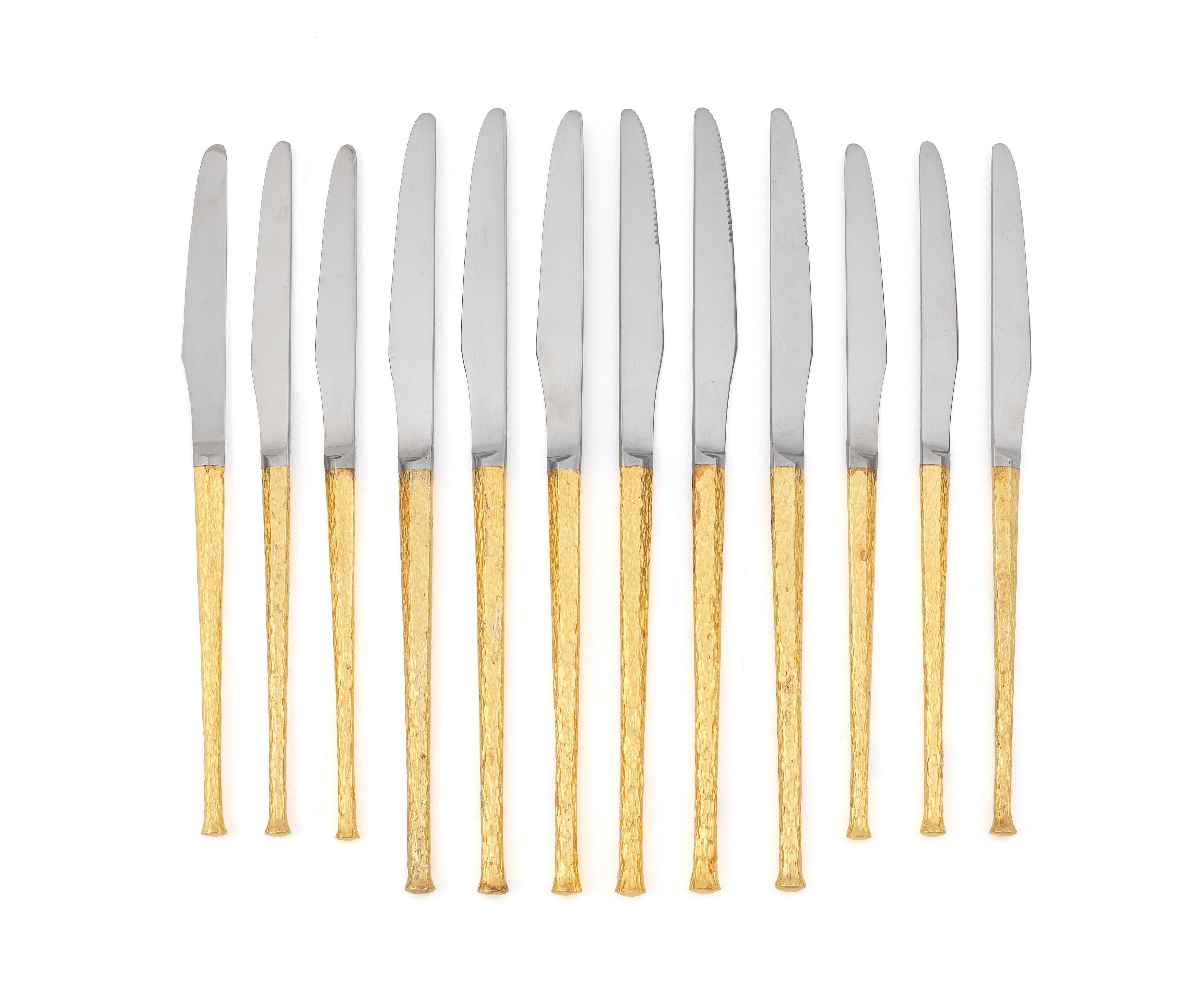 Bonhams : STUART DEVLIN A set of twelve silver-gilt table knives and ...
