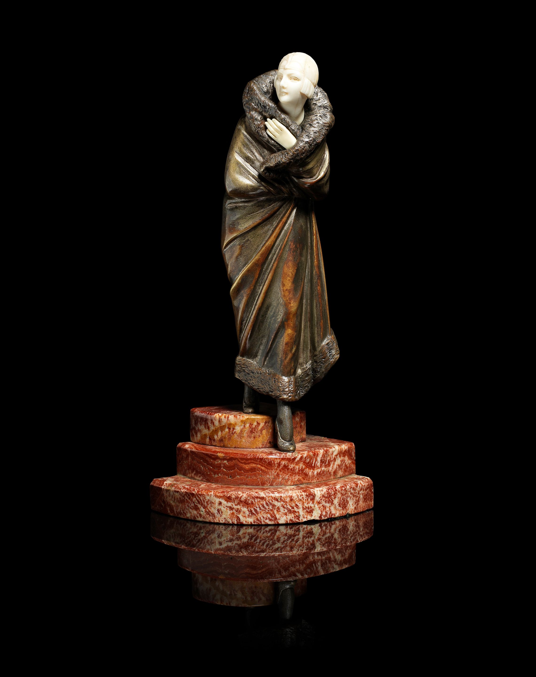 Bonhams : Demetre Chiparus (1886-1947) 'Leaving the Opera' a Carved ...