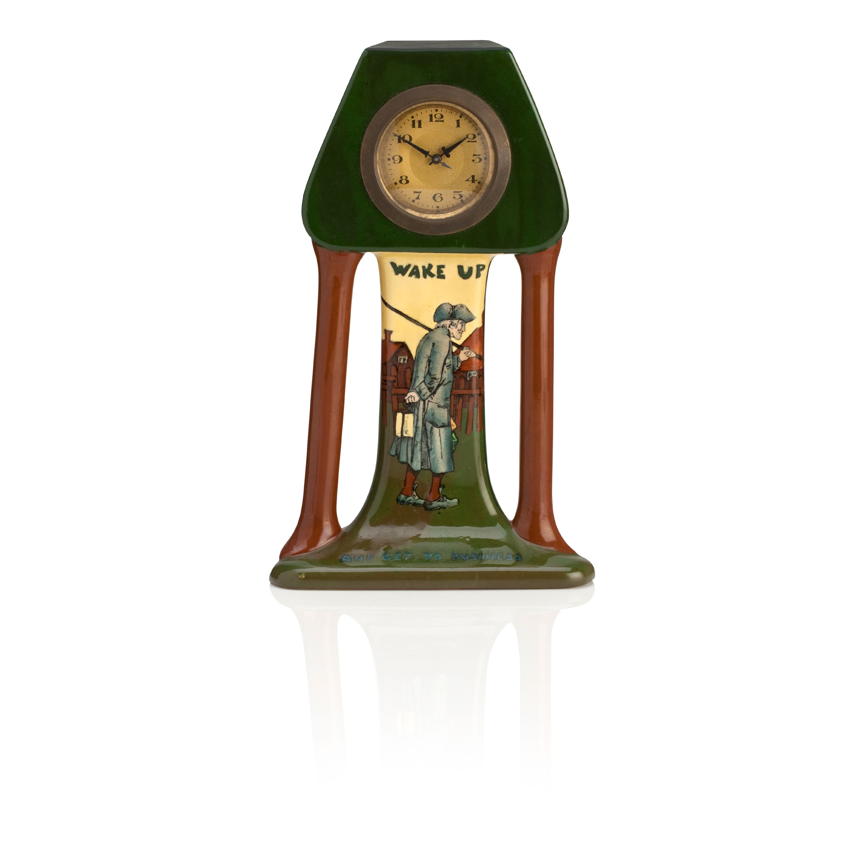 Bonhams : An Foley Intarsio Mantel Clock by Frederick Rhead Circa 1897-1900