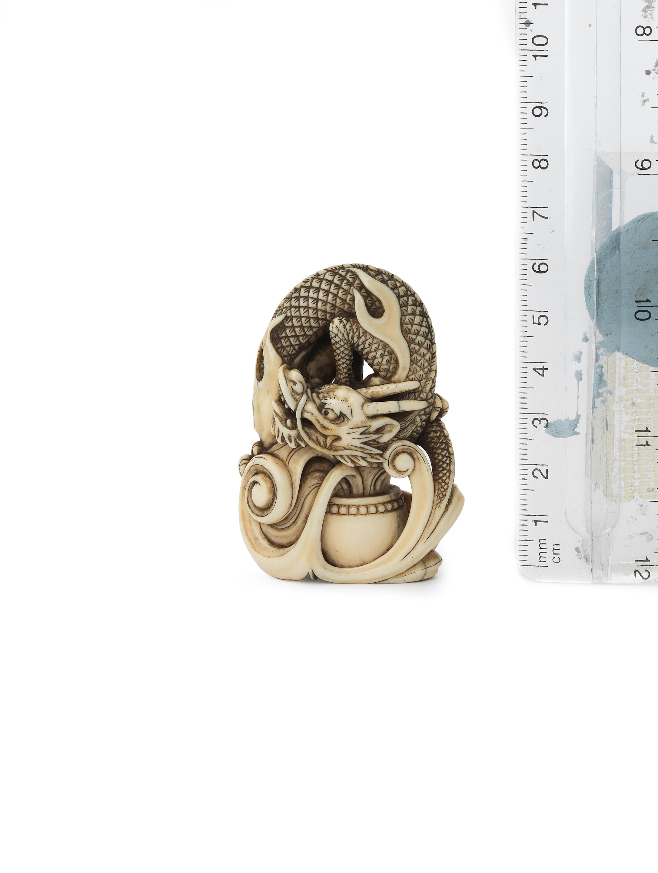 Bonhams : An ivory netsuke of a dragon By Yoshimasa, Kyoto, Edo period ...