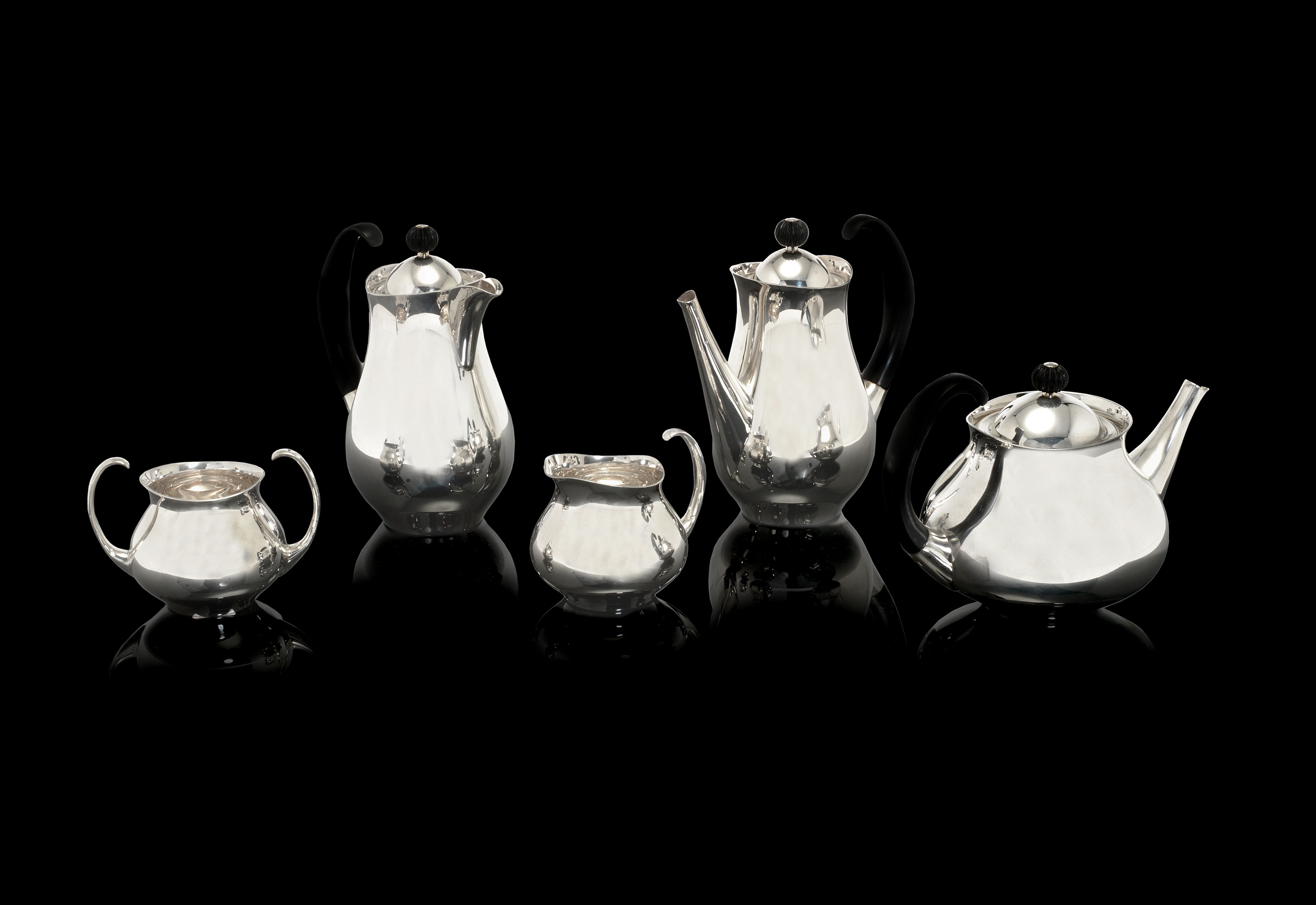 Bonhams : ERIC CLEMENTS A five-piece silver tea and coffee service with ...