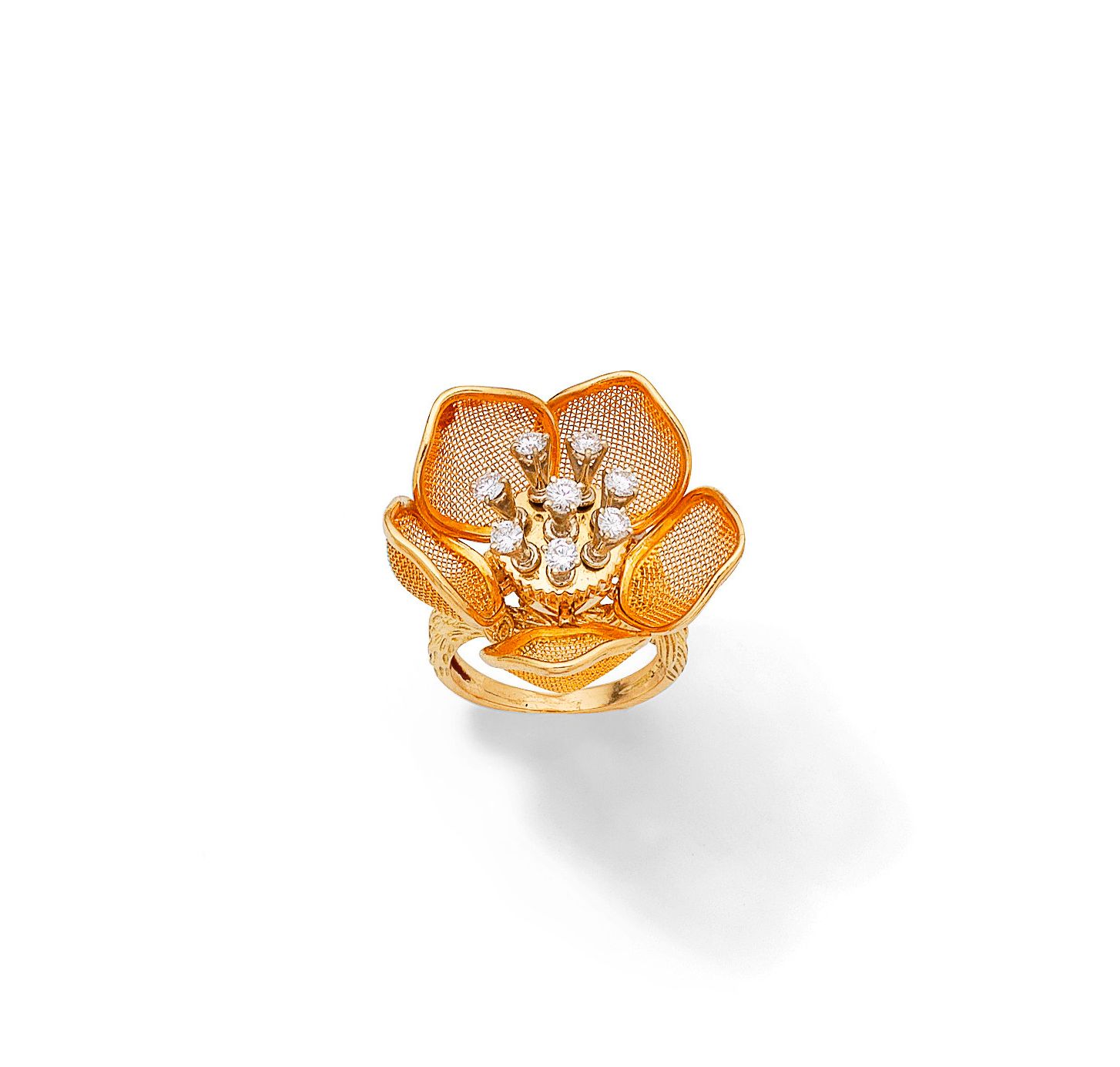 Bonhams : A diamond flower ring, by Piaget