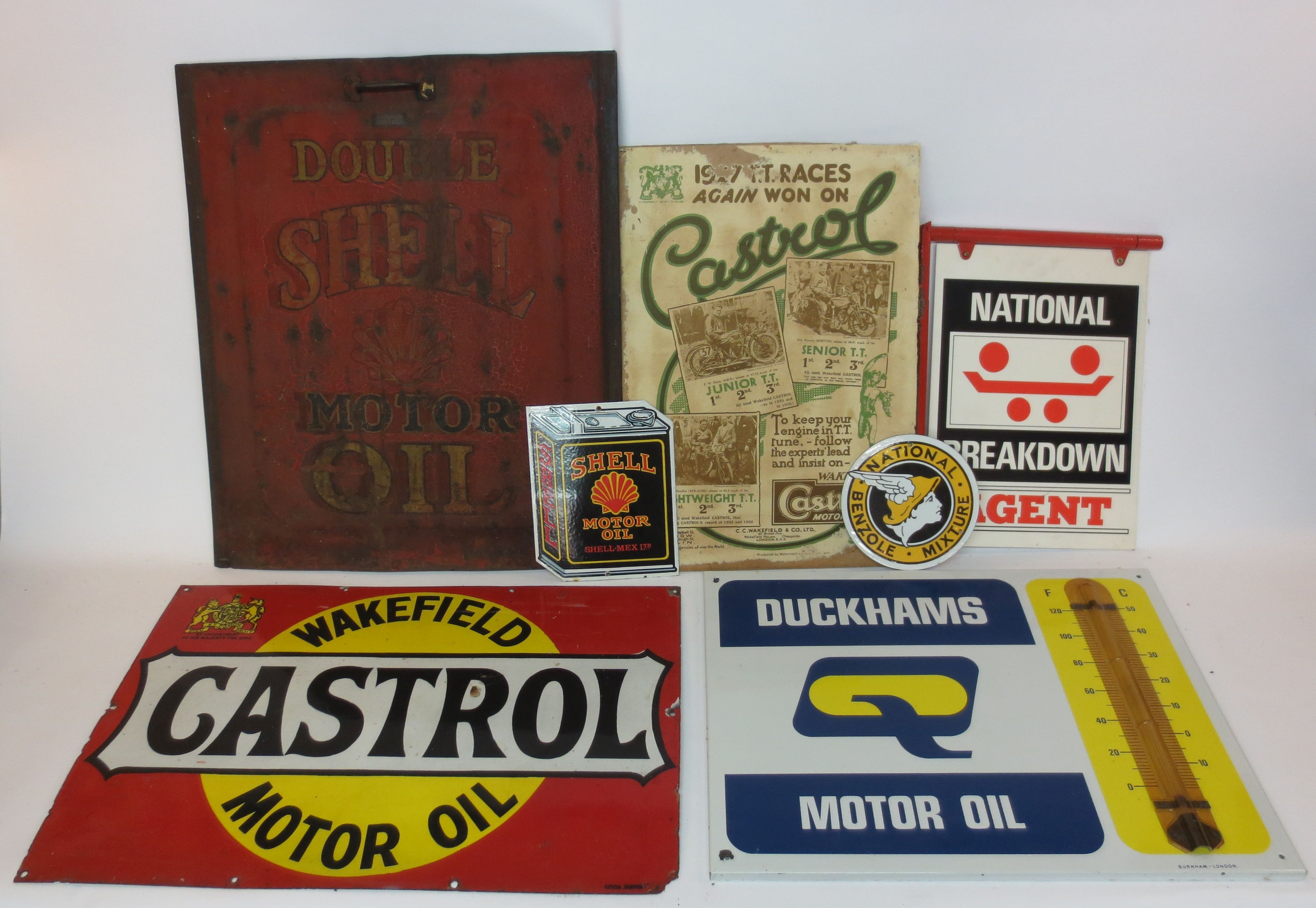 Bonhams Cars : Nine assorted signs, ((Qty) )