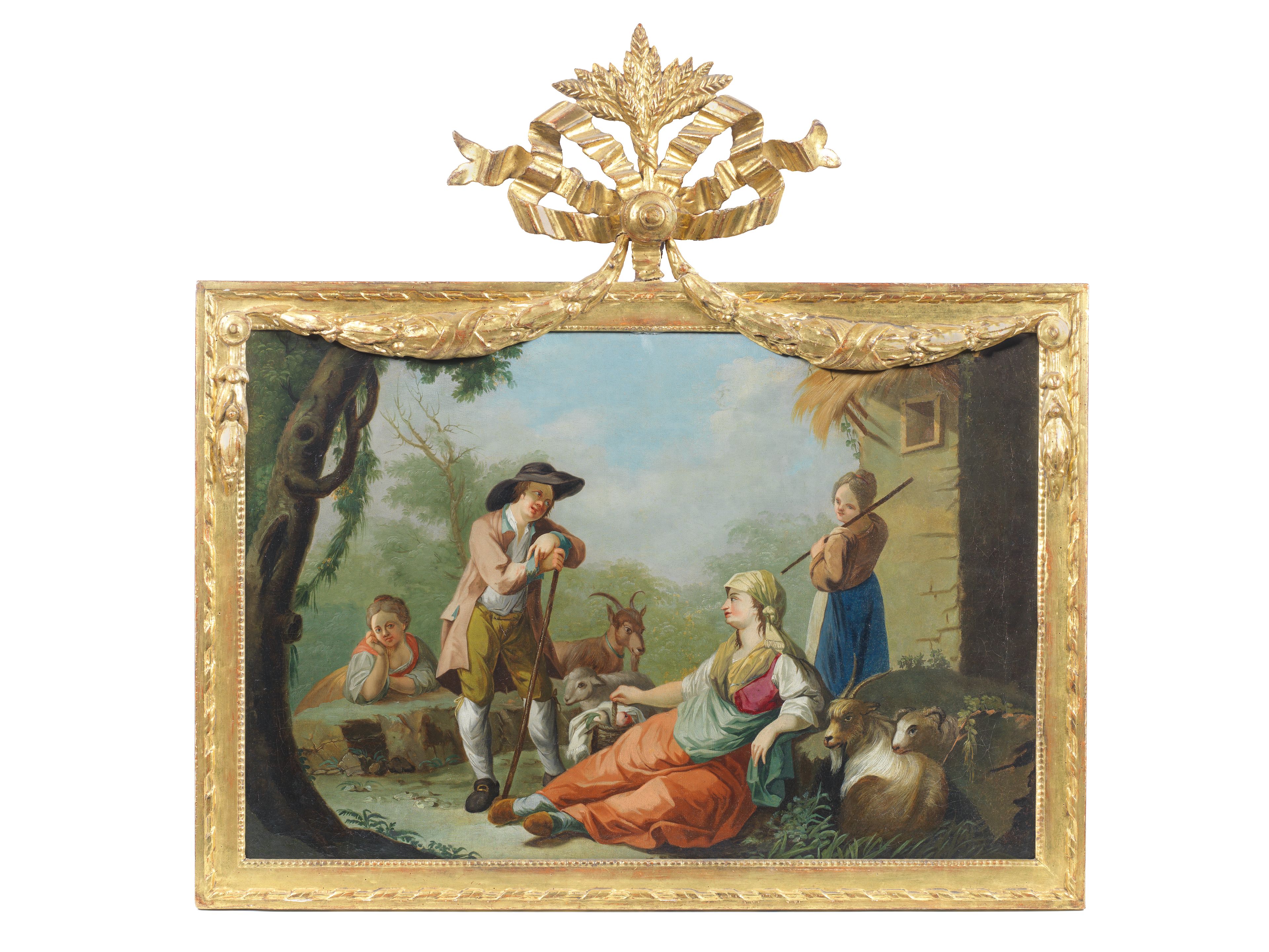 Bonhams : Circle of Francesco Londonio (Milan 1723-1783) Goatherds by a ...