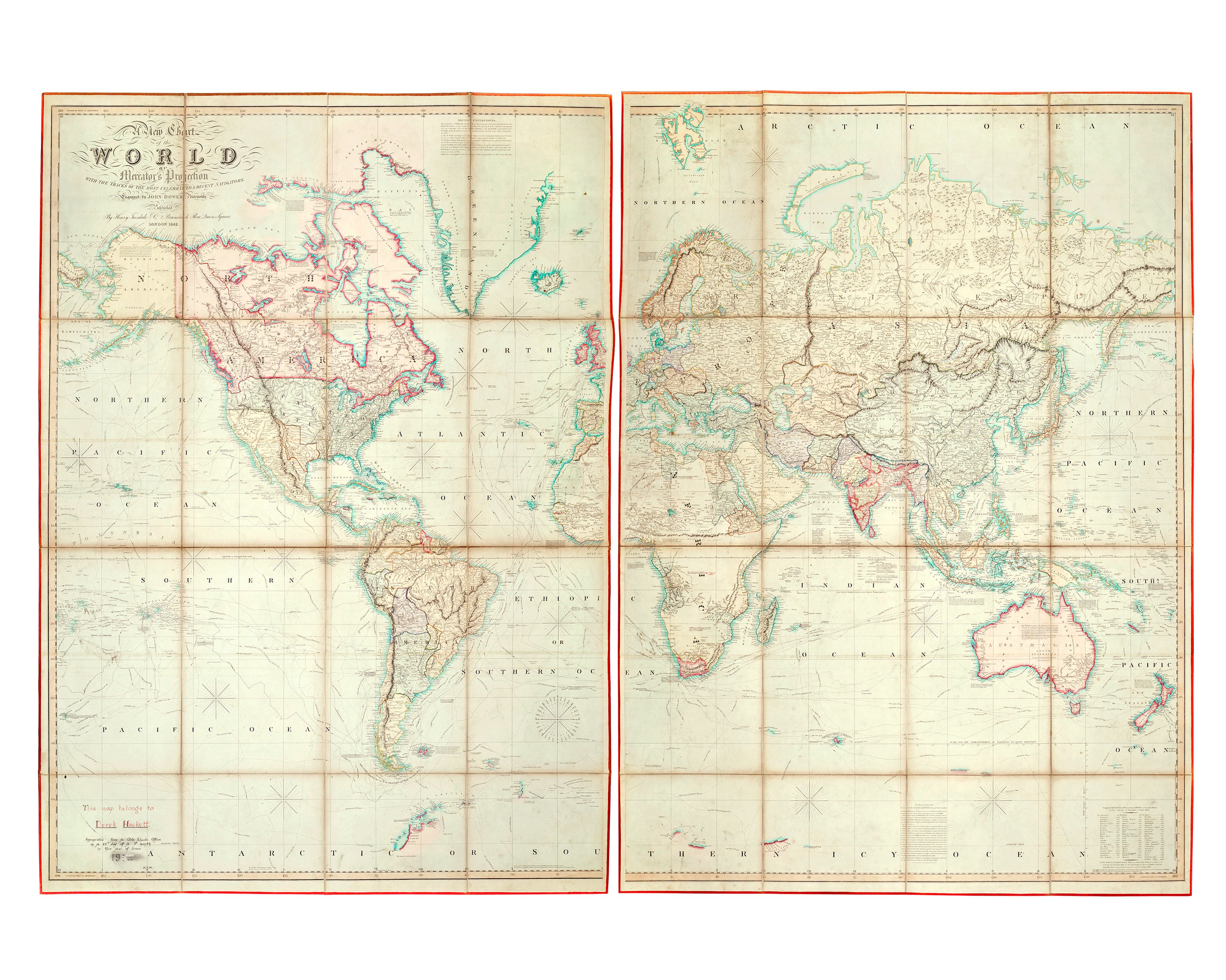 Bonhams : WORLD MAP TEESDALE (HENRY, publisher) A New Chart of the World on Mercator's ...