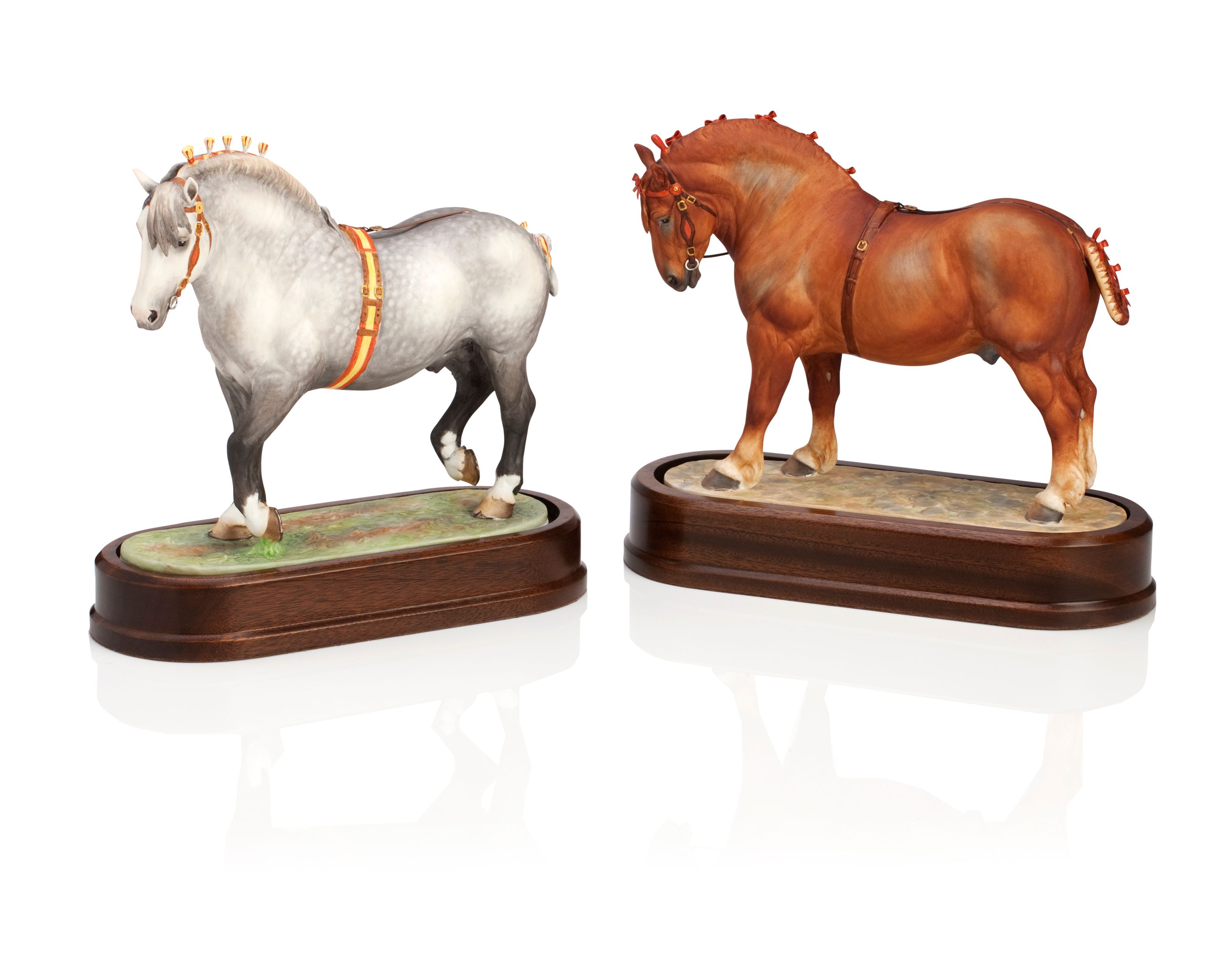 Bonhams : Two limited edition Royal Worcester Horses depicting a ...