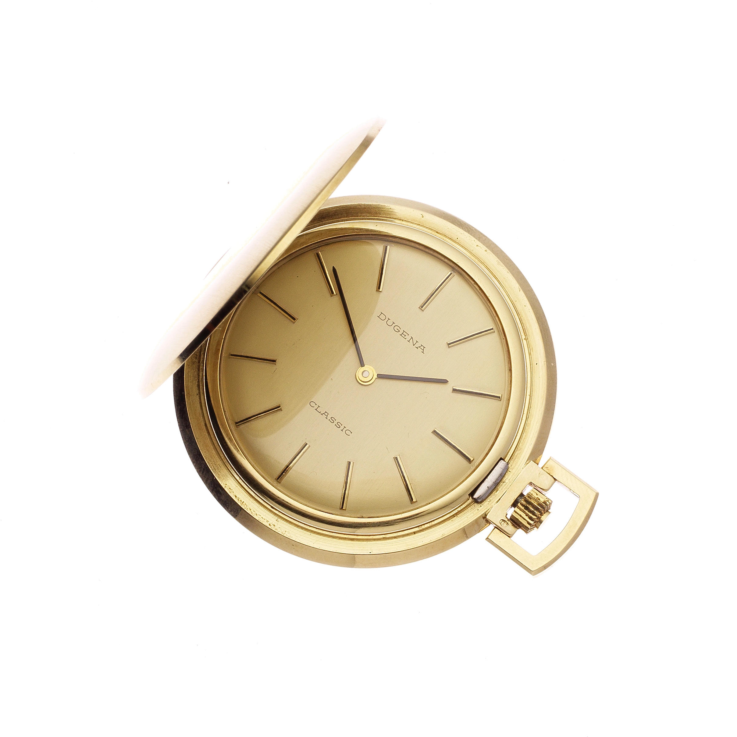 Bonhams Dugena A 14k Gold Keyless Wind Full Hunter Pocket Watch