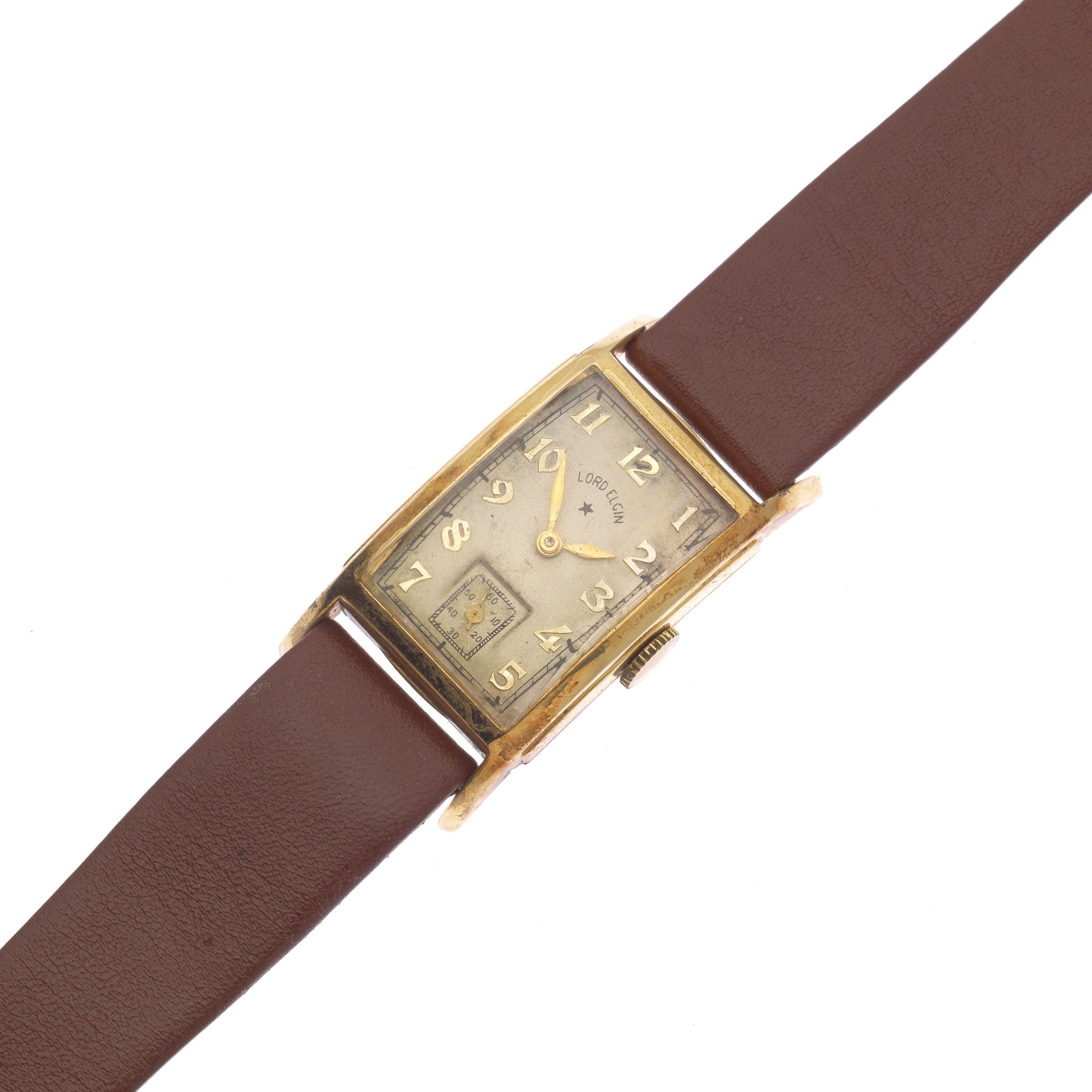 Bonhams : Lord Elgin. A gold filled manual wind rectangular wristwatch ...