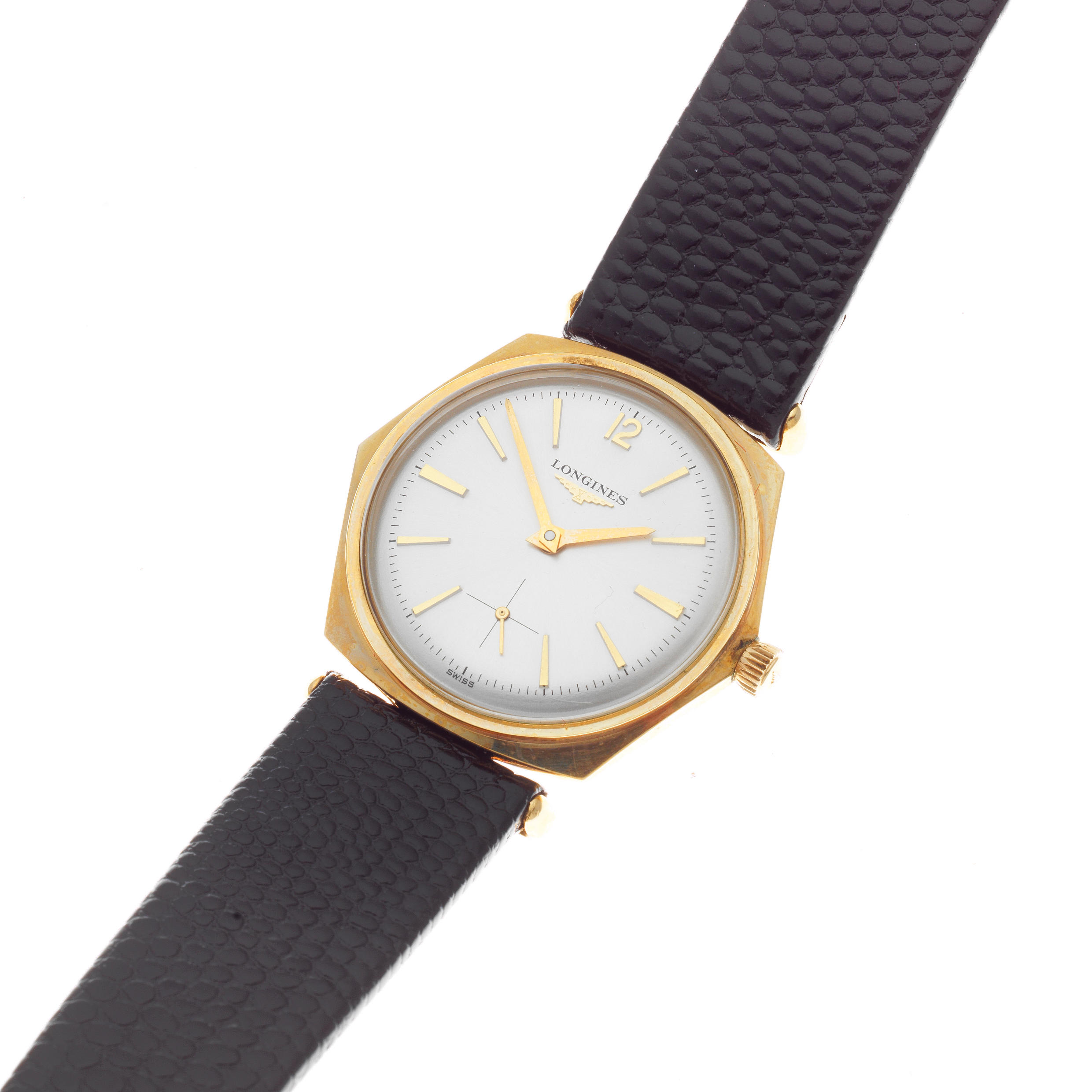 Bonhams Longines A Gold Plated Manual Wind Hexagonal Wristwatch