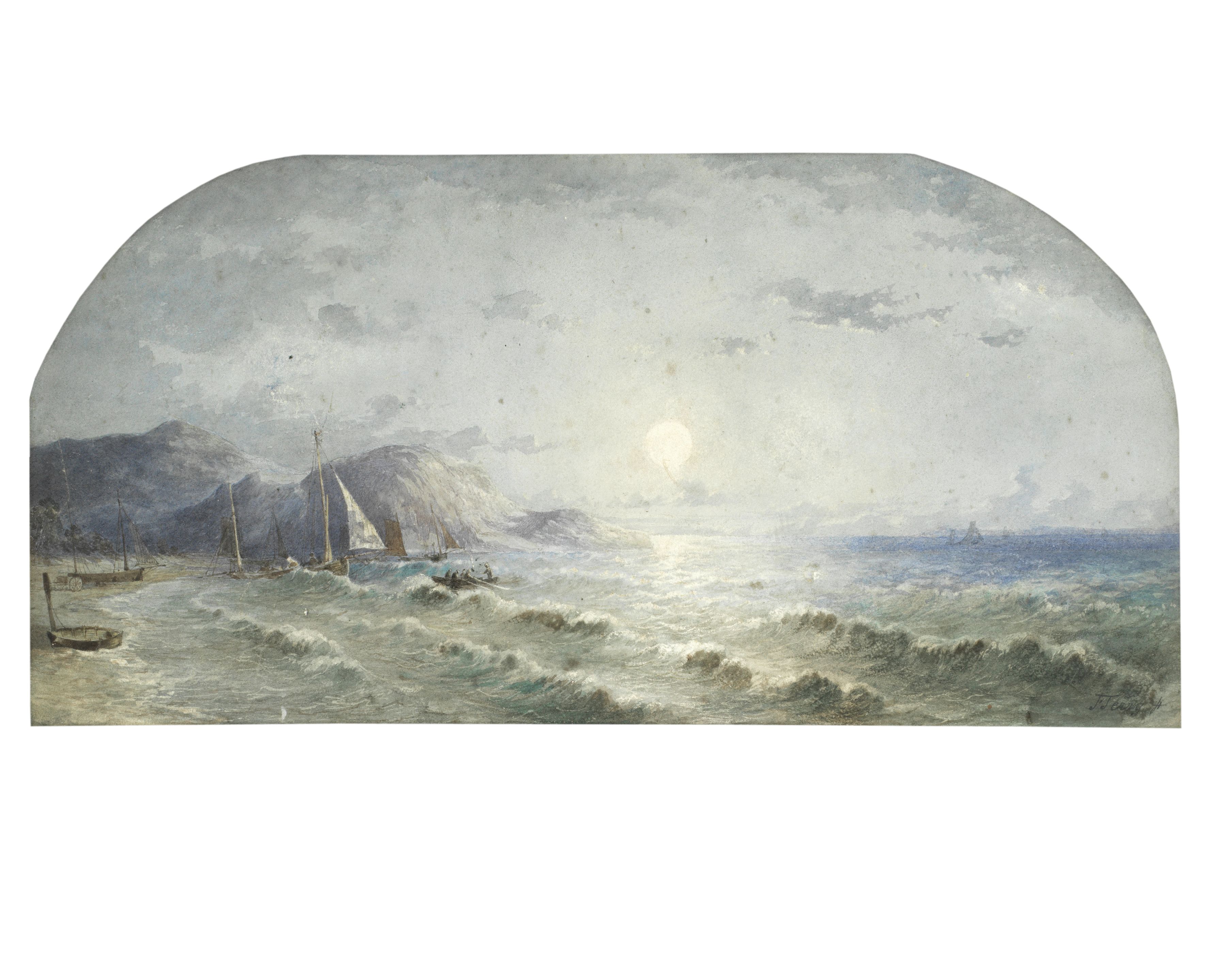 Bonhams : Frederic Casemero Terry (Australian, 1827-1870) Coastal Scene