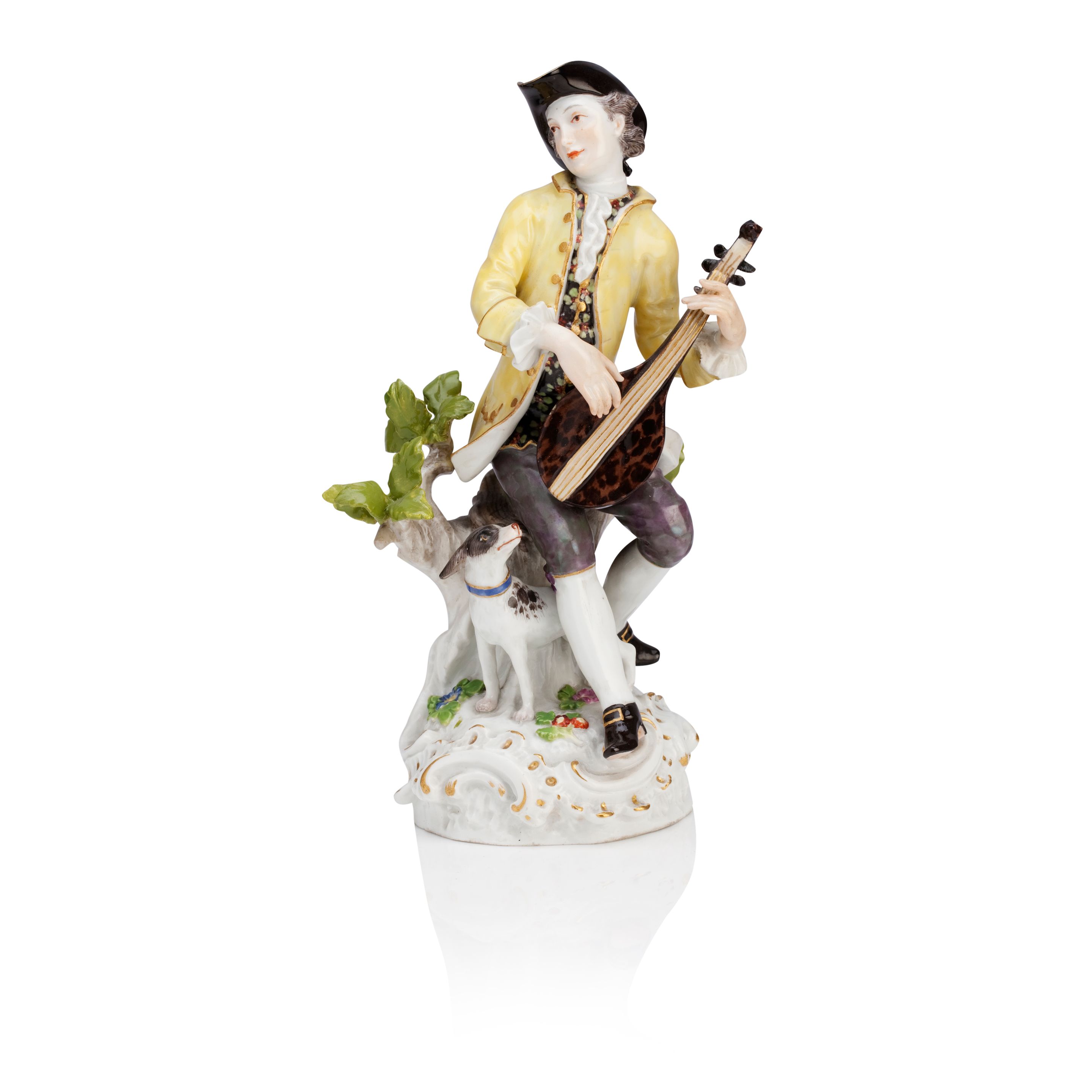 Bonhams : A Meissen figure of a lute player Circa 1900