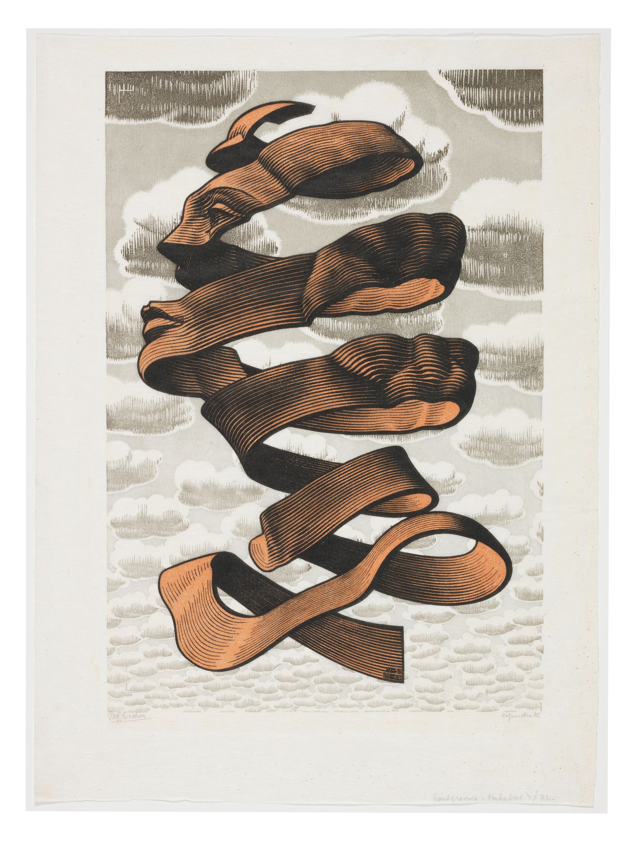 Bonhams : Maurits Cornelis Escher (Dutch, 1898-1972) Rind Woodcut in ...