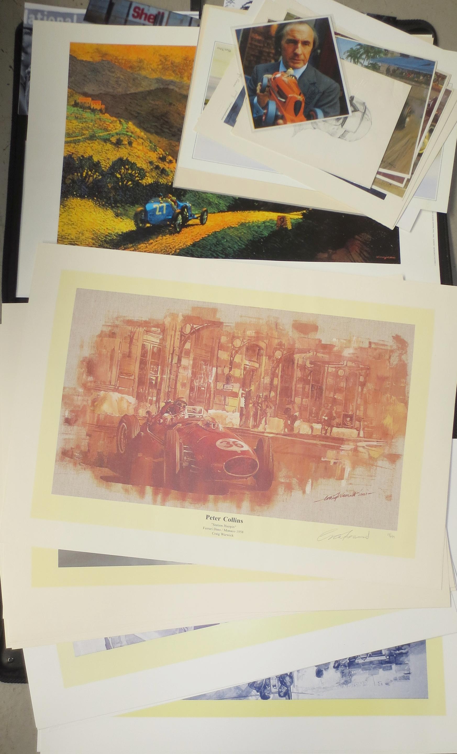 Bonhams Cars Assorted Motor Racing Prints Qty