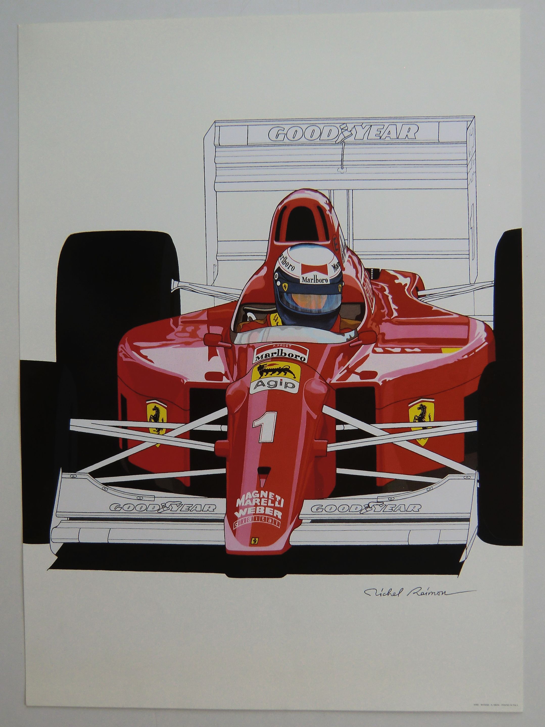 Bonhams Cars : Michel Raimon Alain Prost Ferrari F1 641 48x67cm
