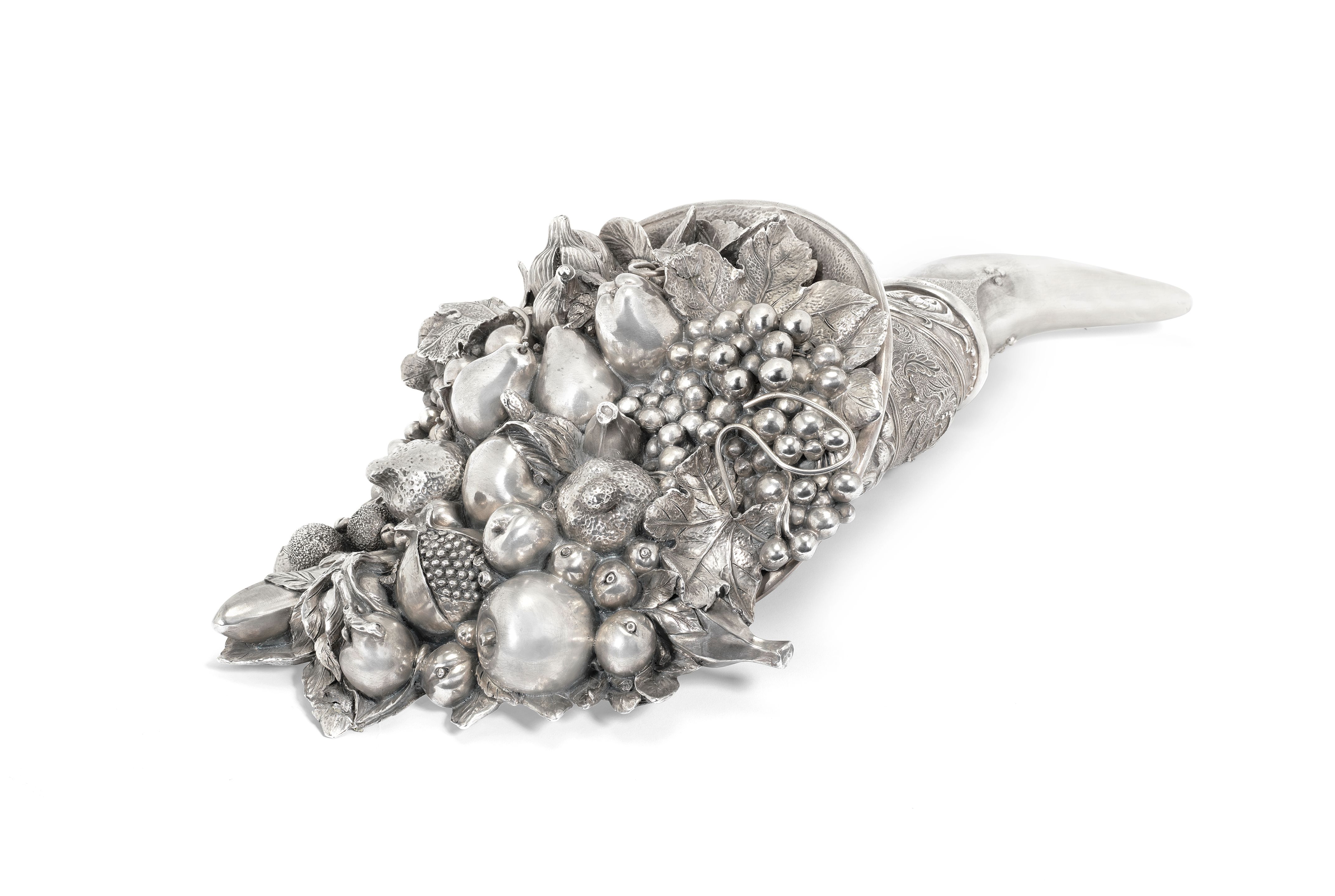 Bonhams : ALESSANDRO MAGRINO A large Italian silver-coated cornucopia ...