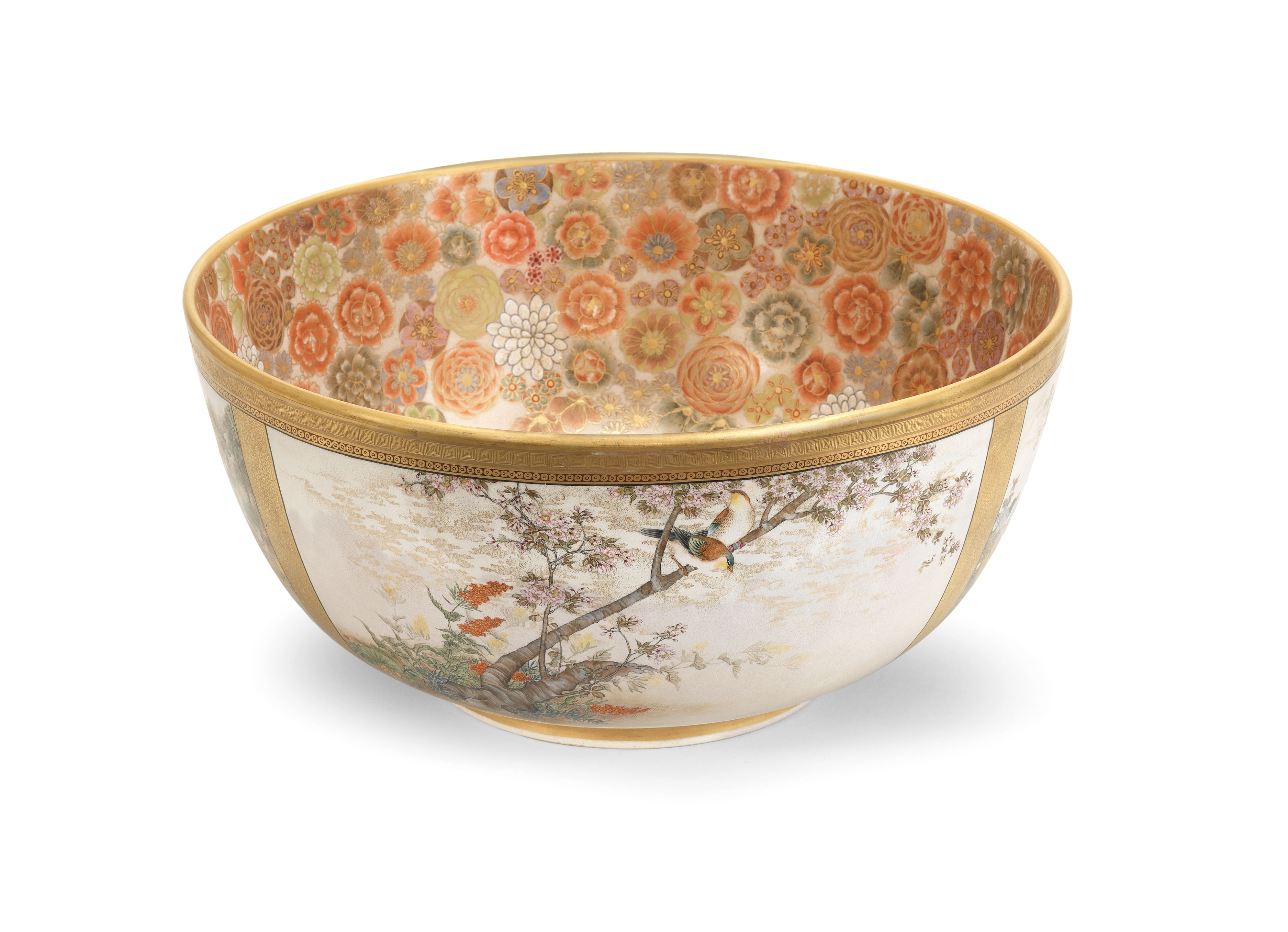 Bonhams : A Magnificent and unusually large Satsuma bowl By Okamoto ...