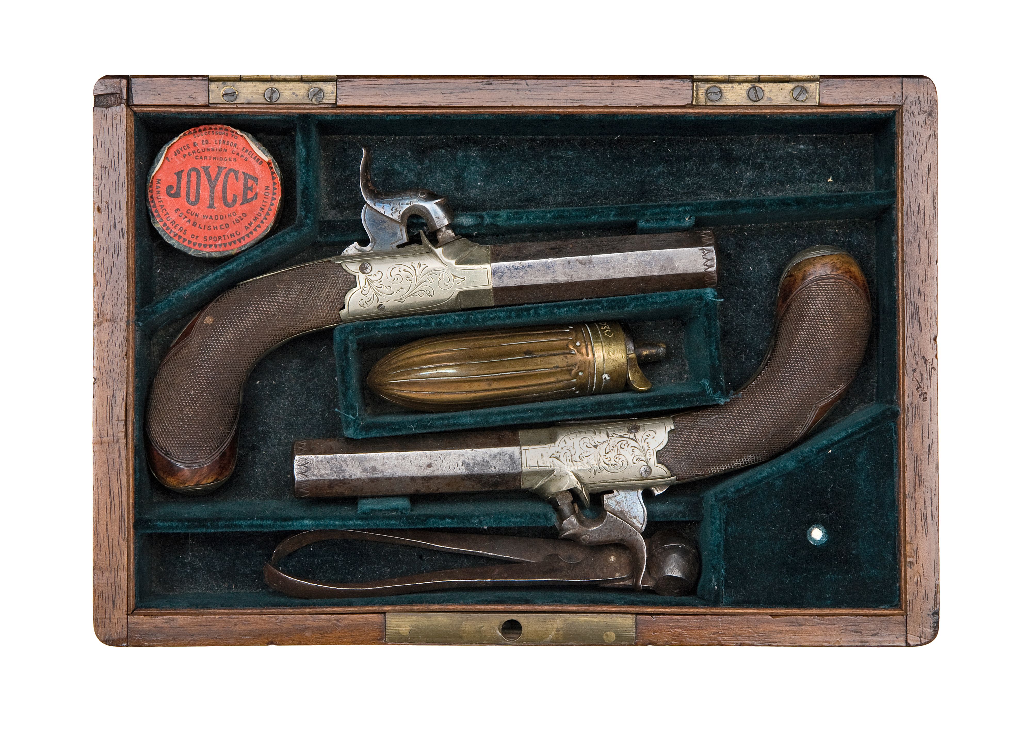 Bonhams : A Cased Pair Of 50-Bore Percussion Box-Lock Pocket Pistols