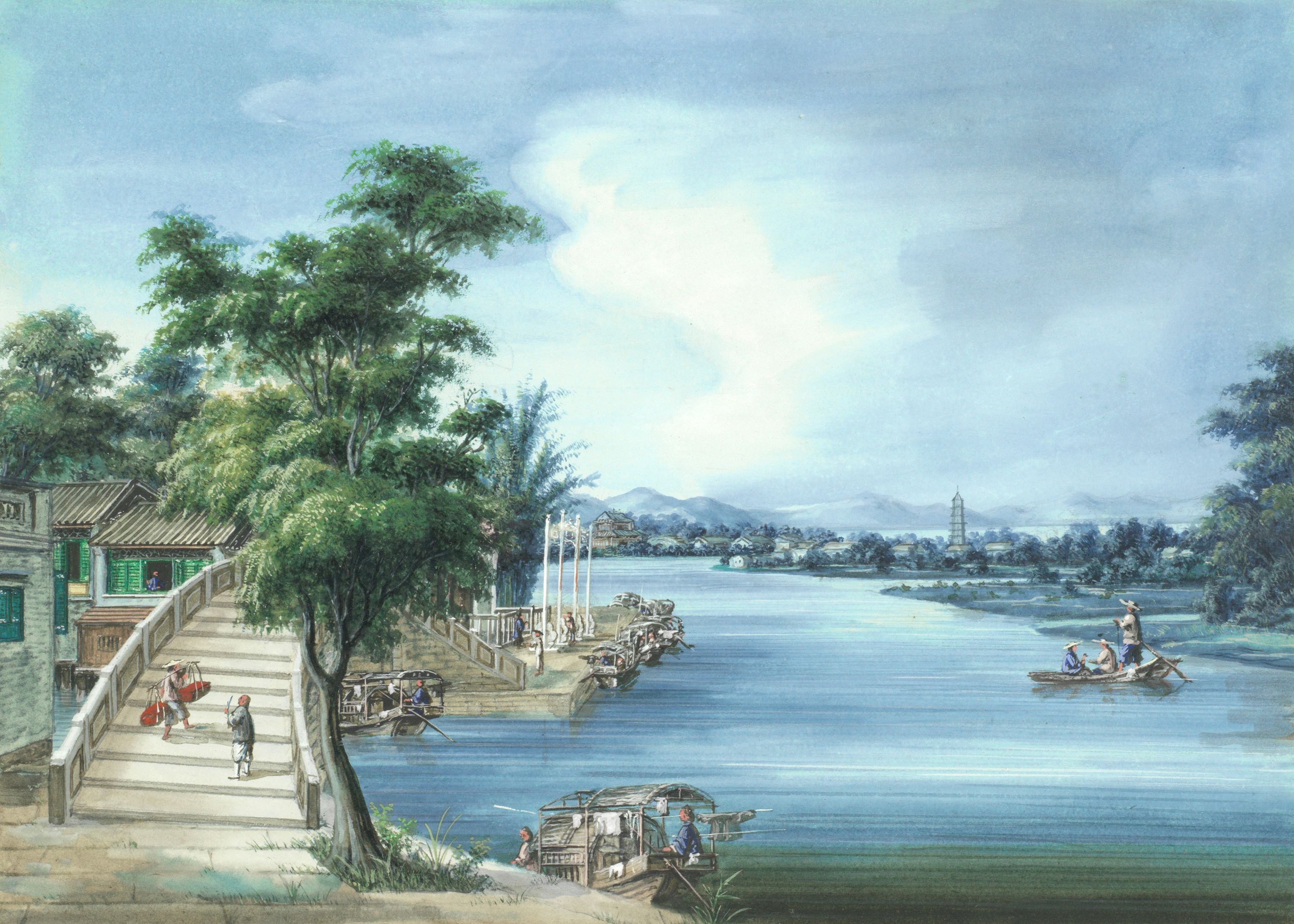 Bonhams : Chinese School, 19th Century Chinese river scene
