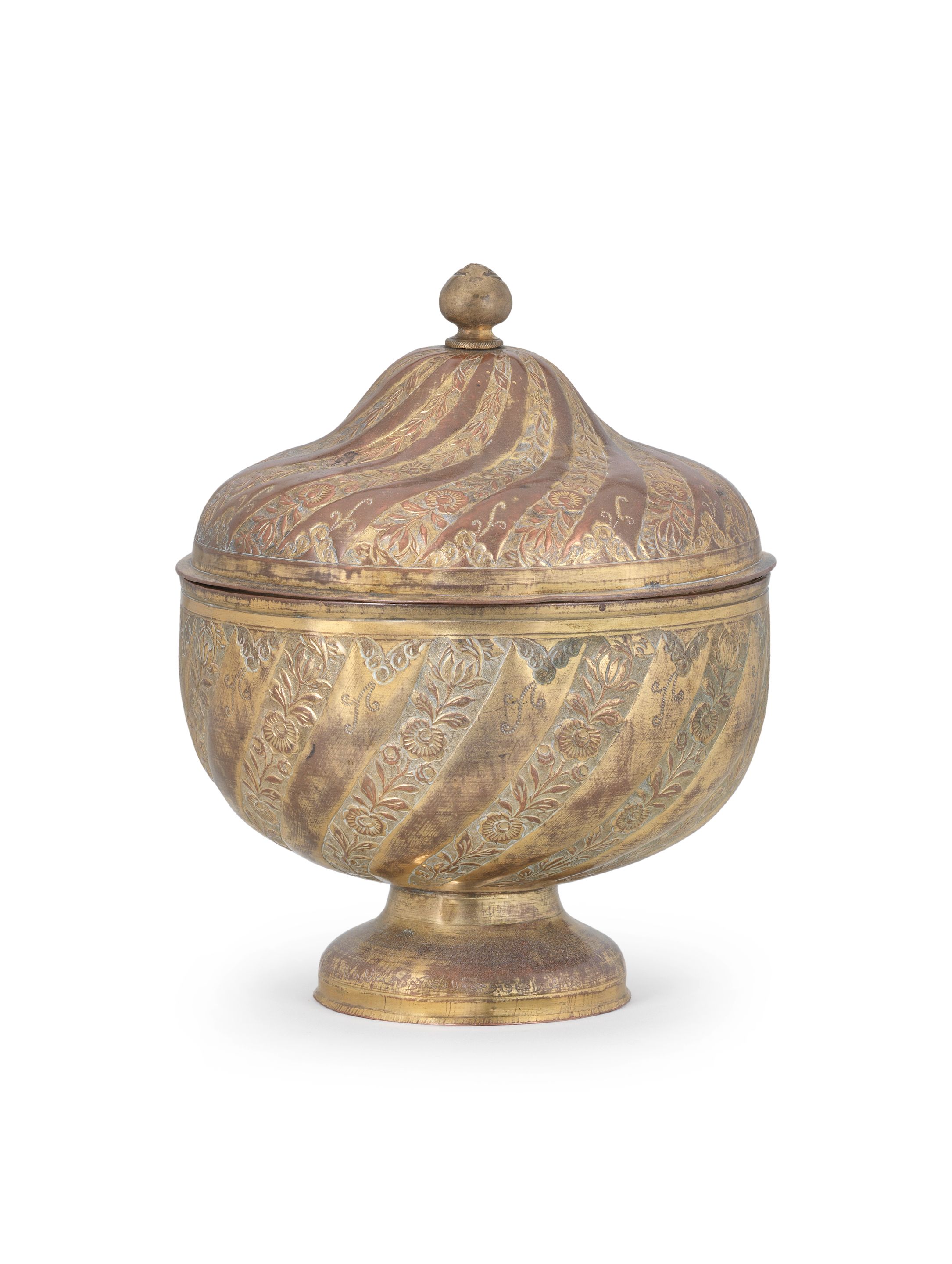 Bonhams : An Ottoman gilt copper (tombak) bowl and cover Turkey, dated ...
