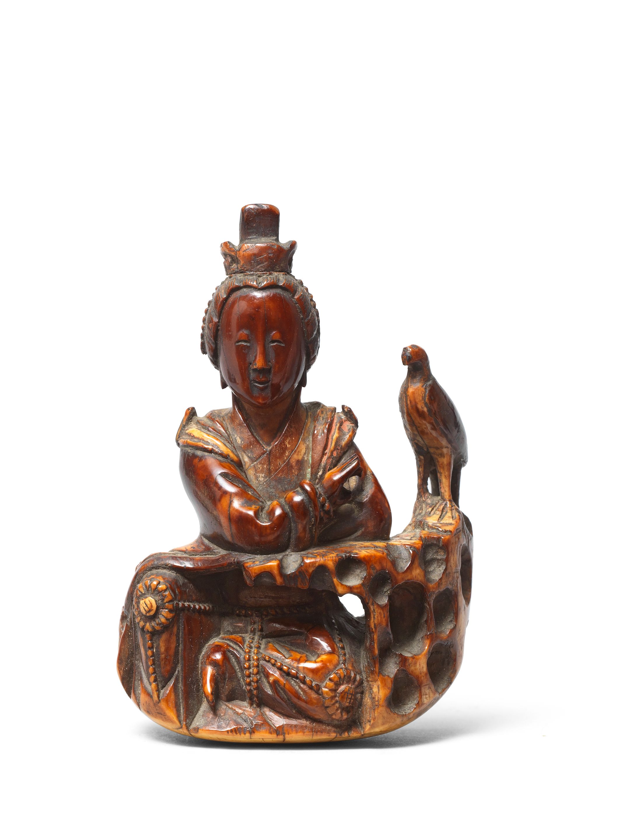 Bonhams : A rare ivory carving of a seated lady Late Ming Dynasty (2)